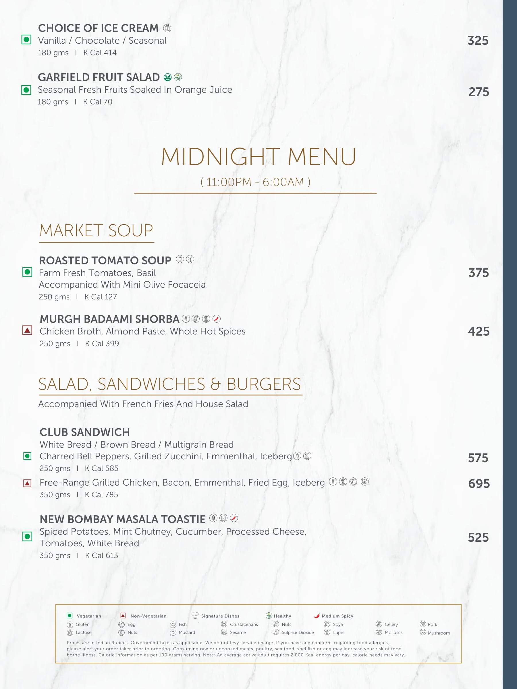 Menu of Courtyard Pavilion, Courtyard By Marriott Navi Mumbai
