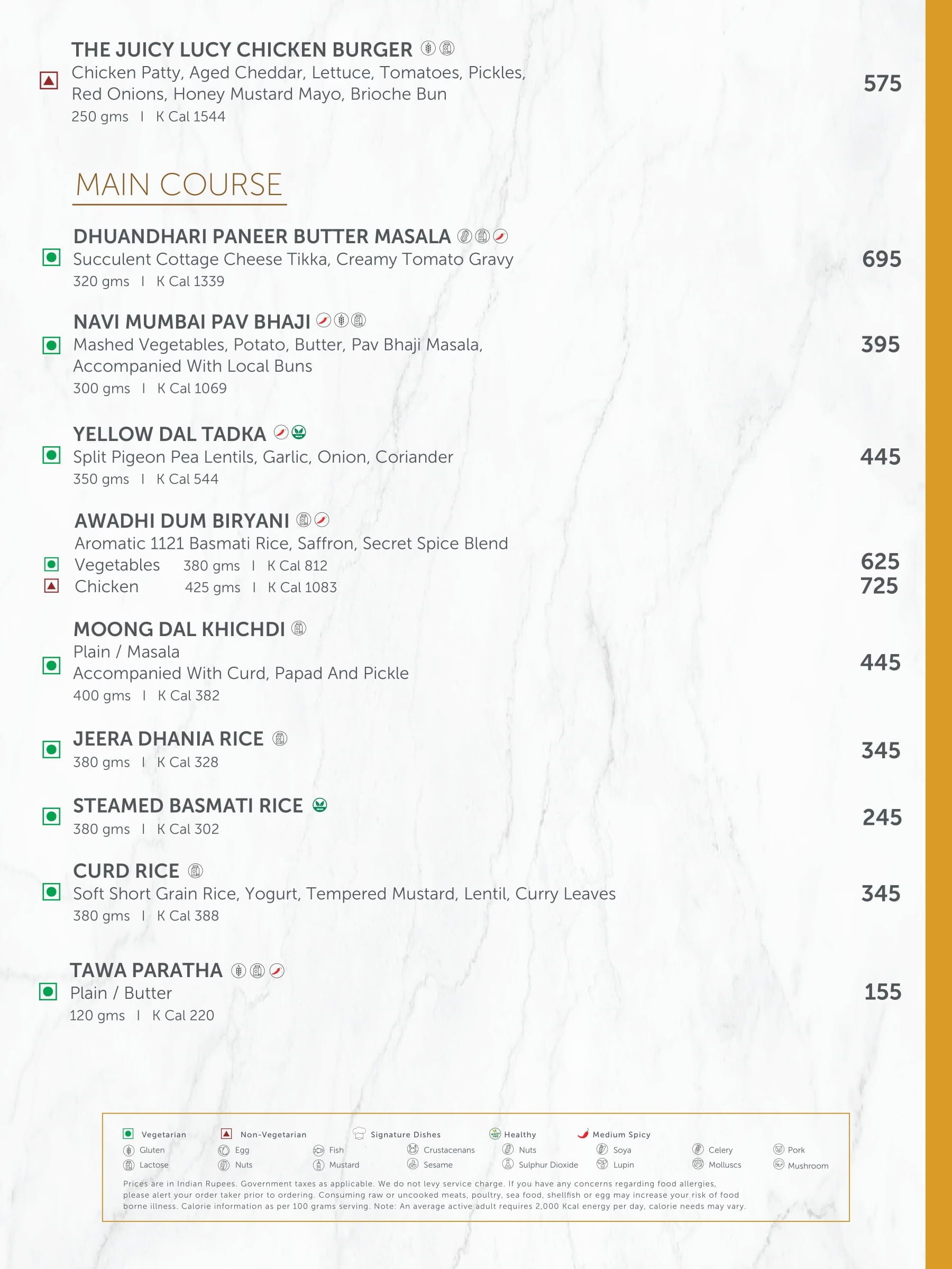 Menu of Courtyard Pavilion, Courtyard By Marriott Navi Mumbai