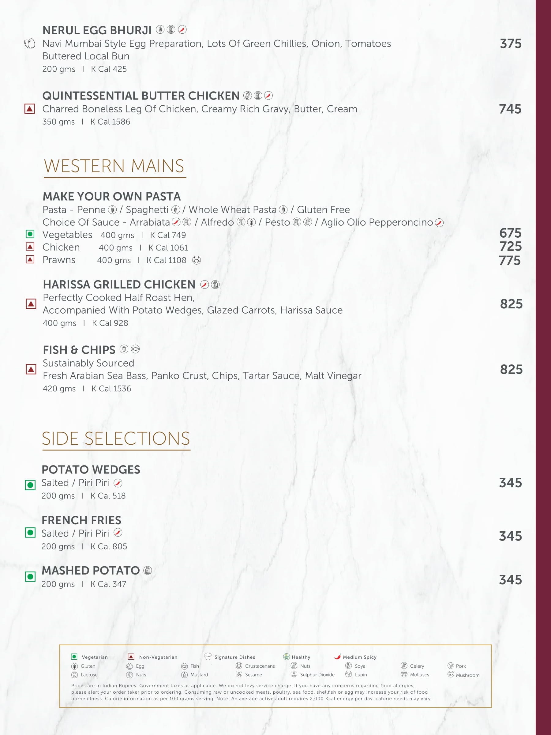 Menu of Courtyard Pavilion, Courtyard By Marriott Navi Mumbai