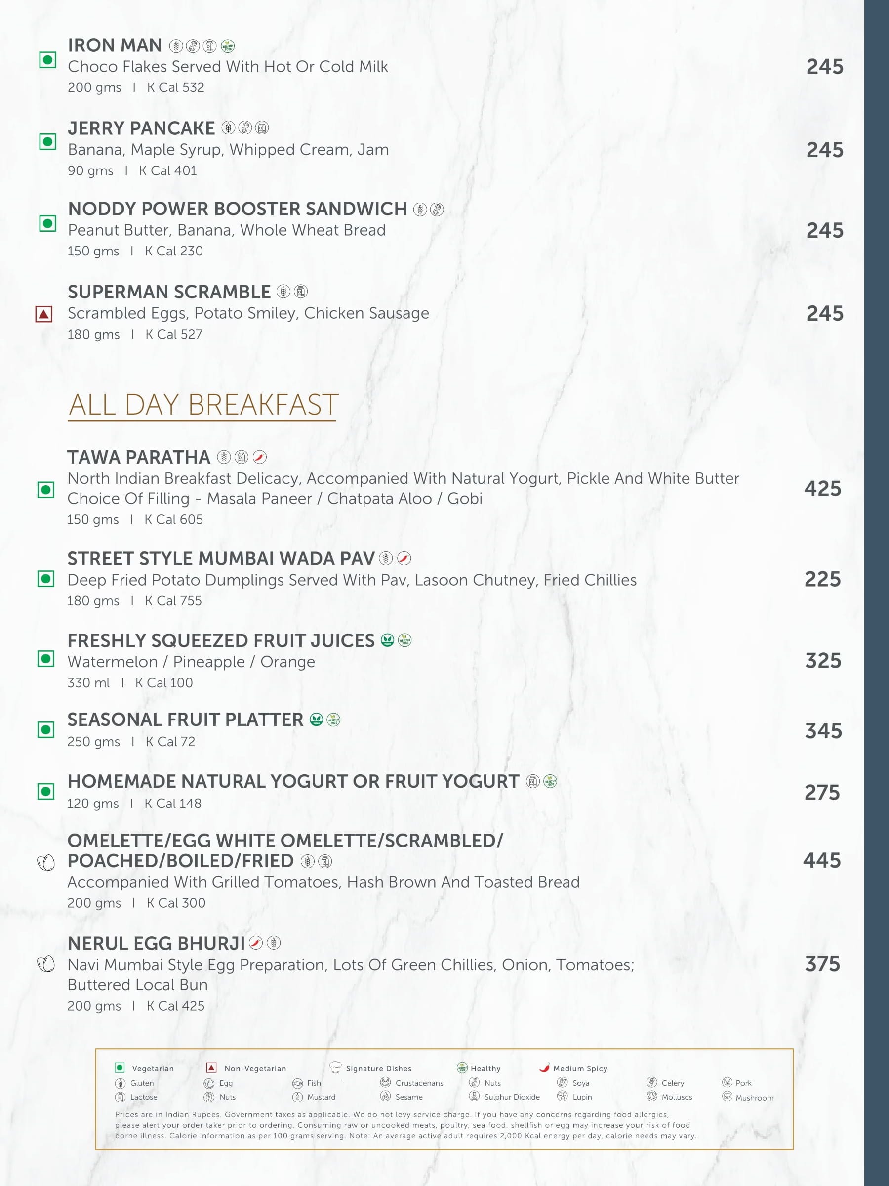 Menu of Courtyard Pavilion, Courtyard By Marriott Navi Mumbai