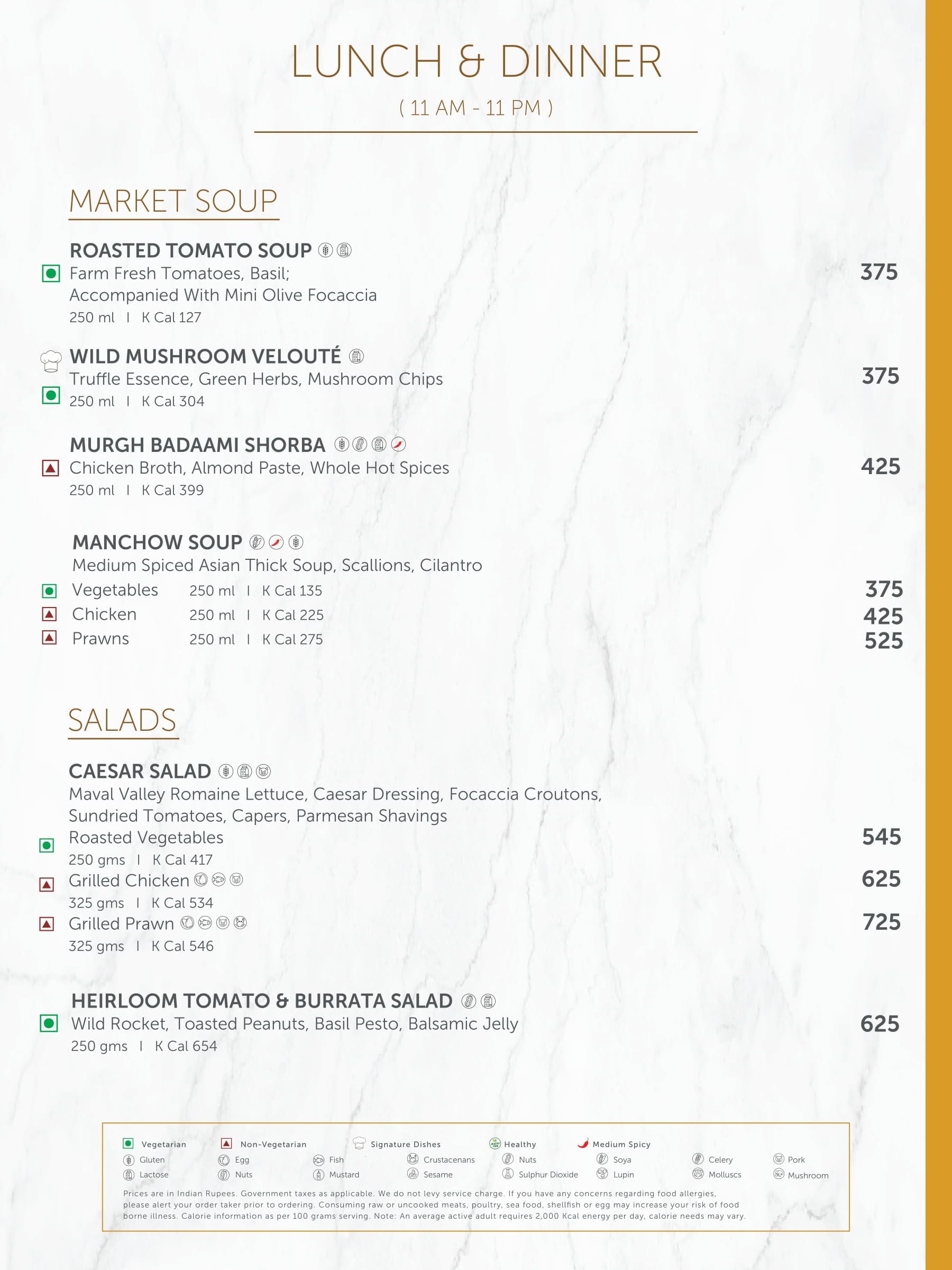 Menu of Courtyard Pavilion, Courtyard By Marriott Navi Mumbai