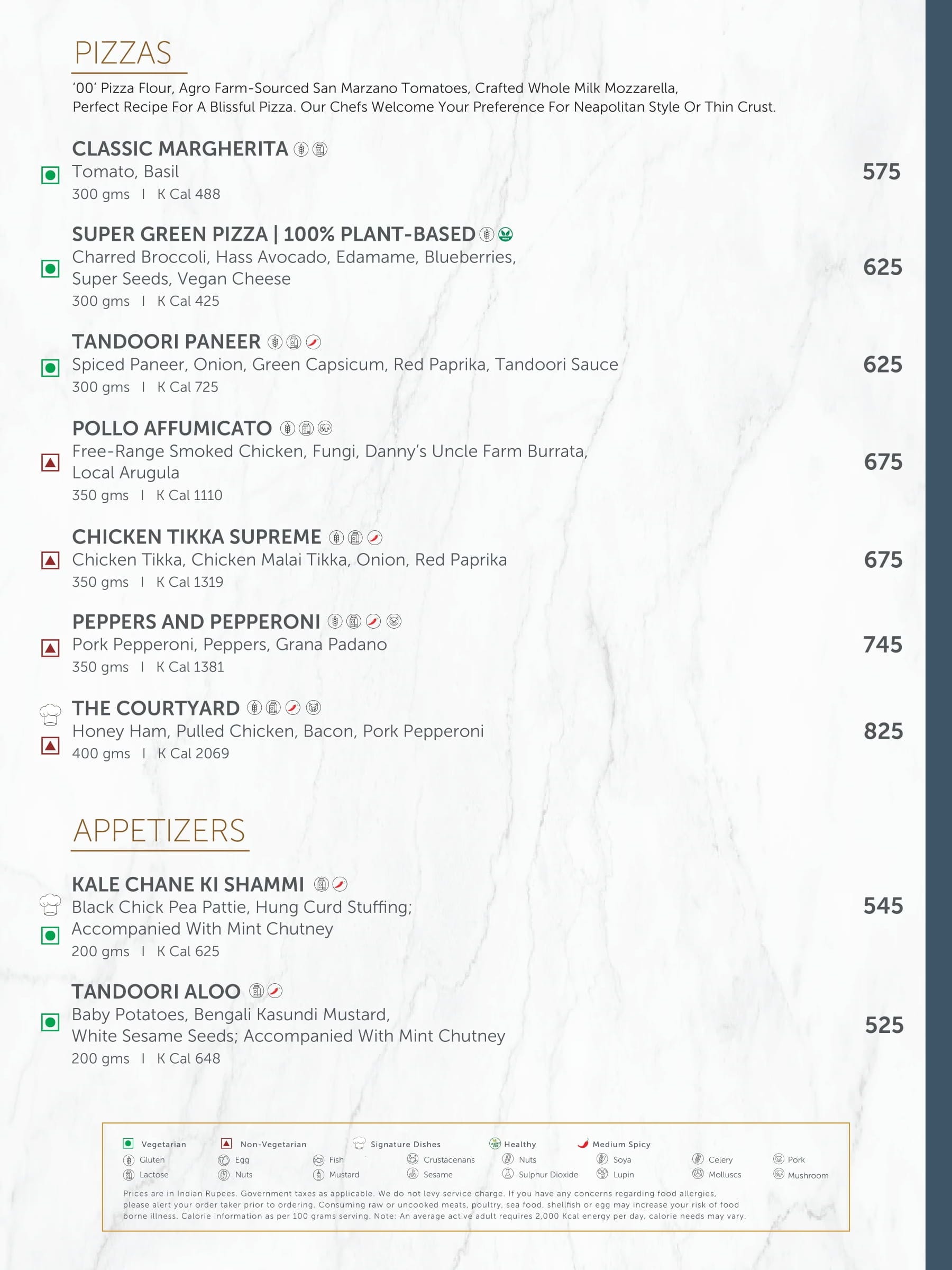 Menu of Courtyard Pavilion, Courtyard By Marriott Navi Mumbai