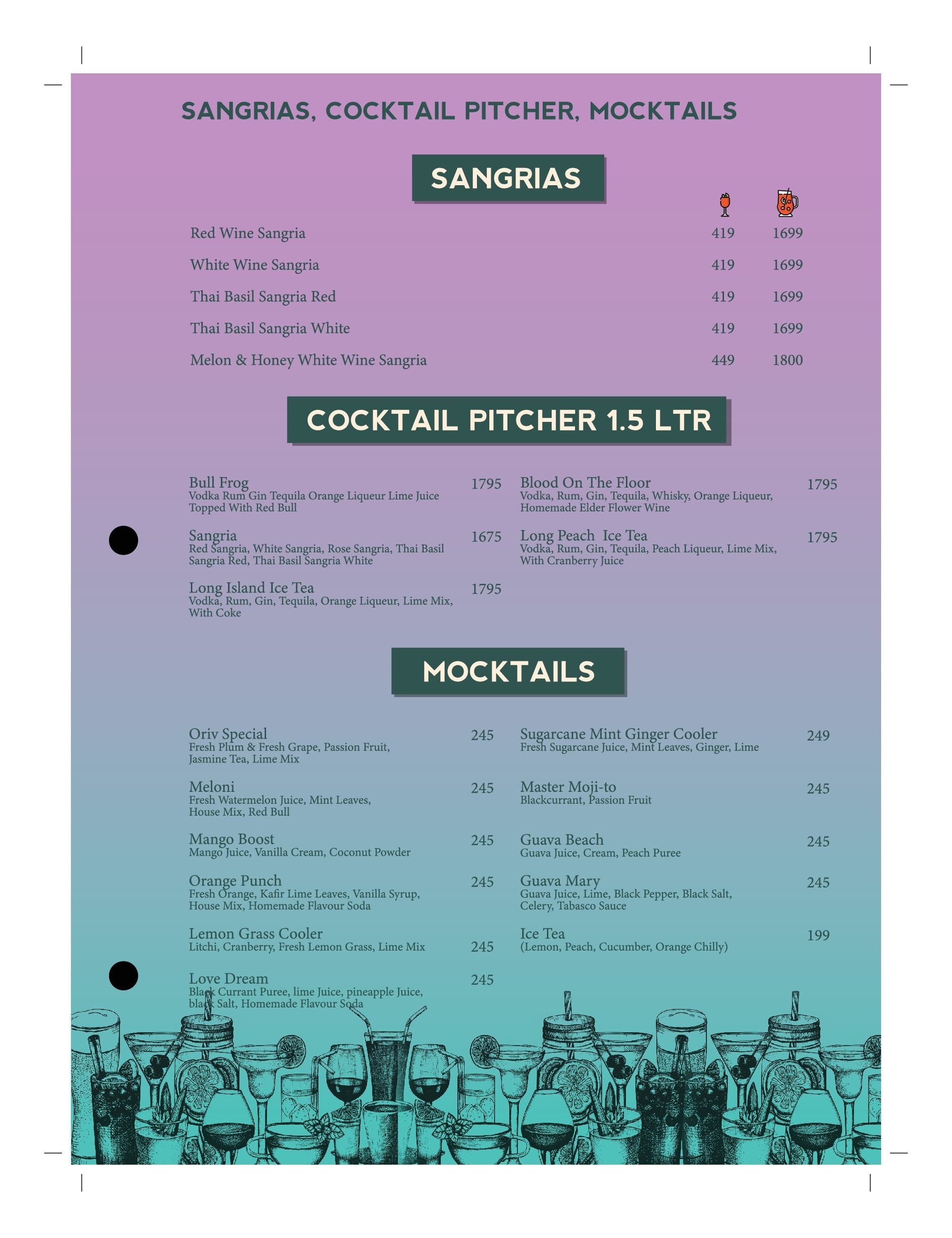Menu of Oriv Resto Cafee Bar, Borivali West, Western Suburbs