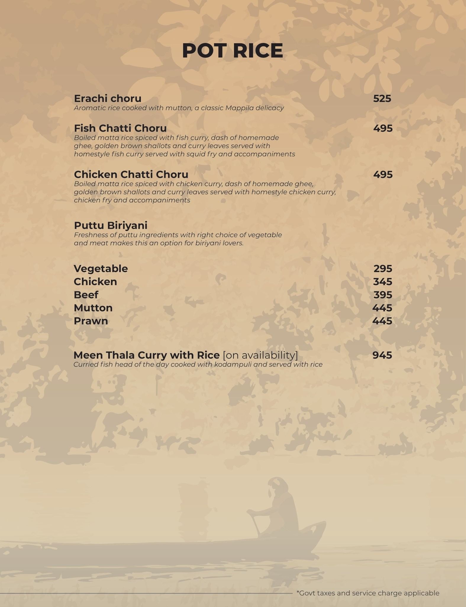 Menu of Kappa Chakka Kandhari, Nungambakkam, Chennai