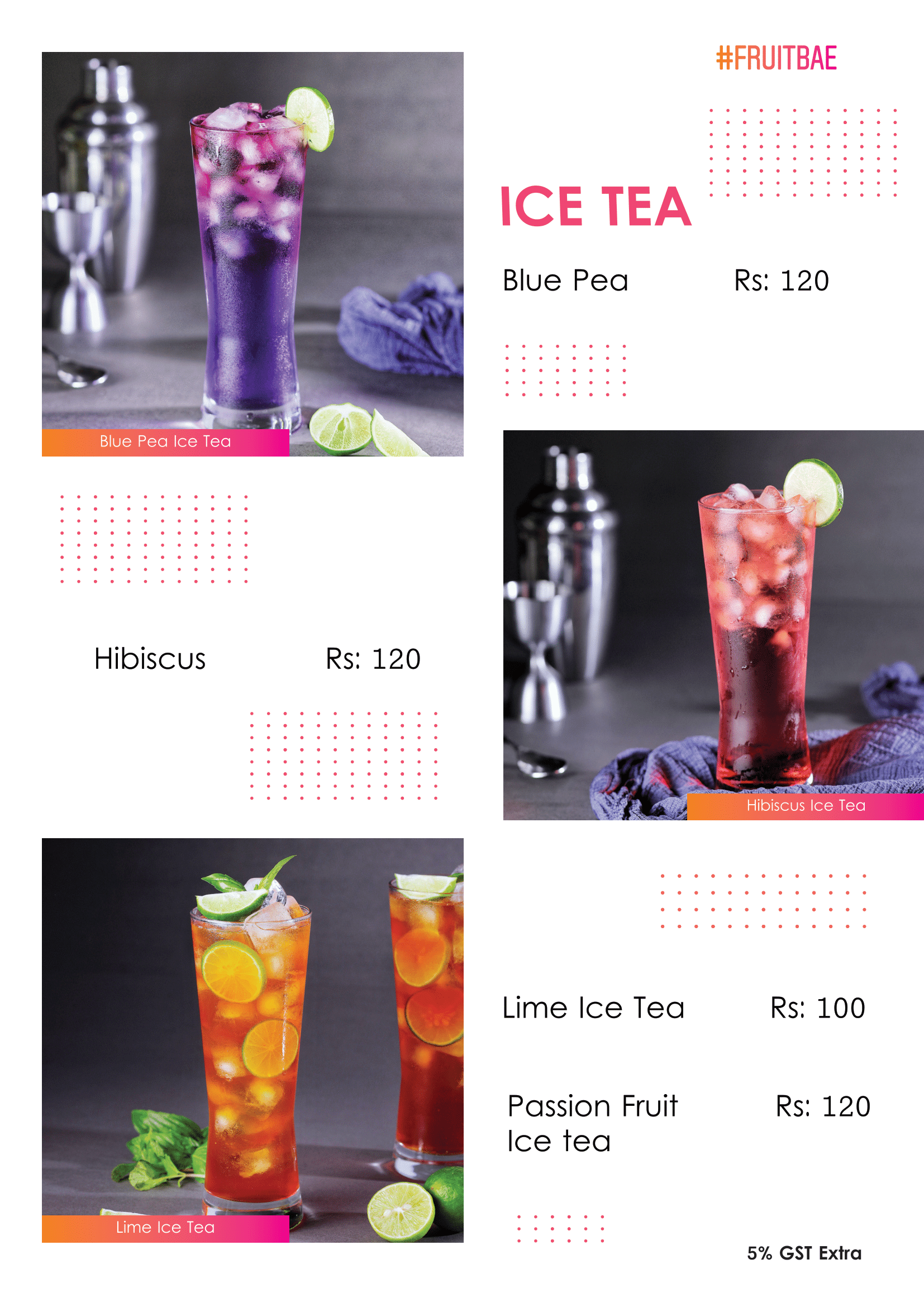 Menu of Fruit Bae, Nungambakkam, Chennai