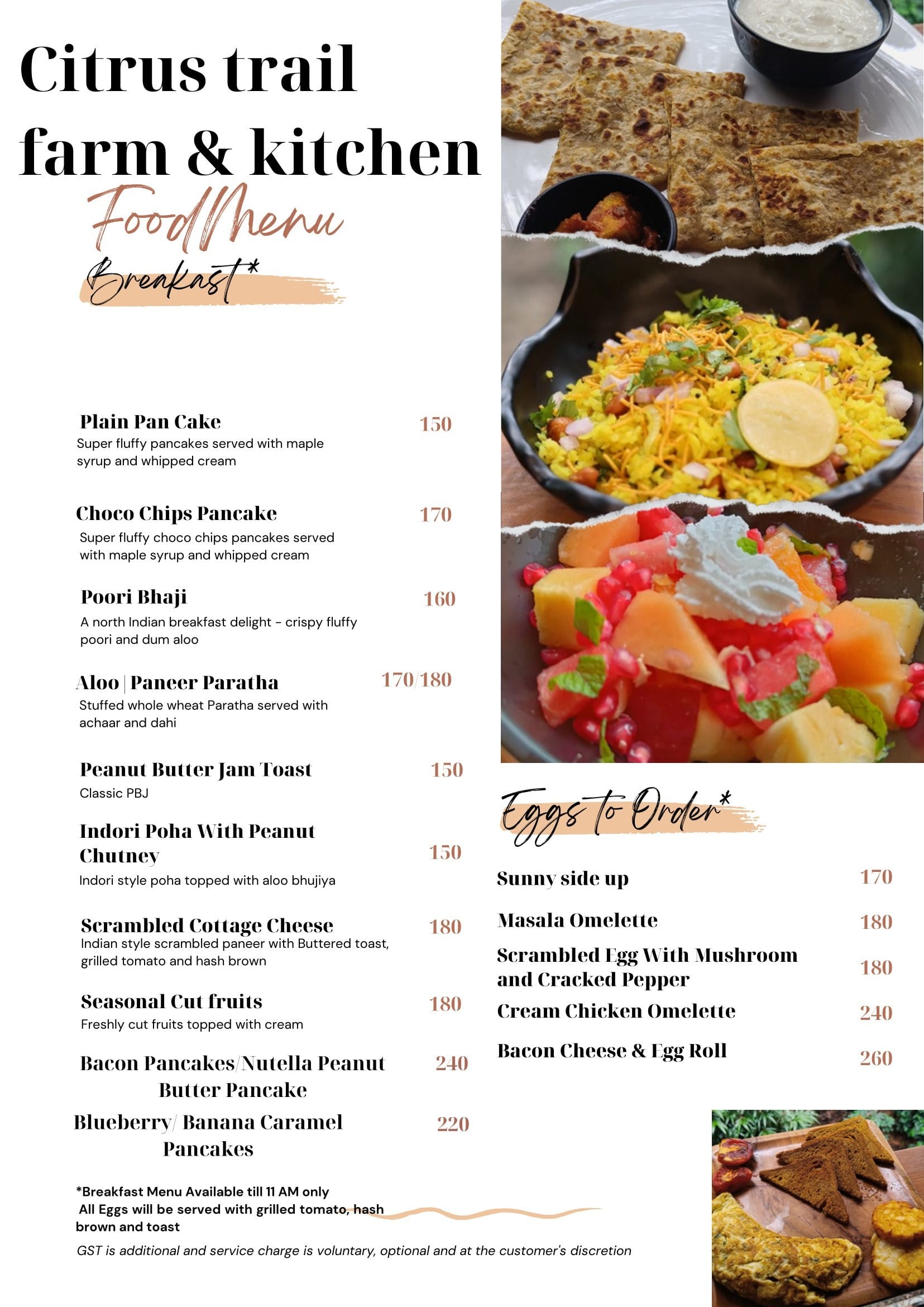 Menu of Citrus Trail Farm & Kitchen, Bannerghatta Road, South Bengaluru