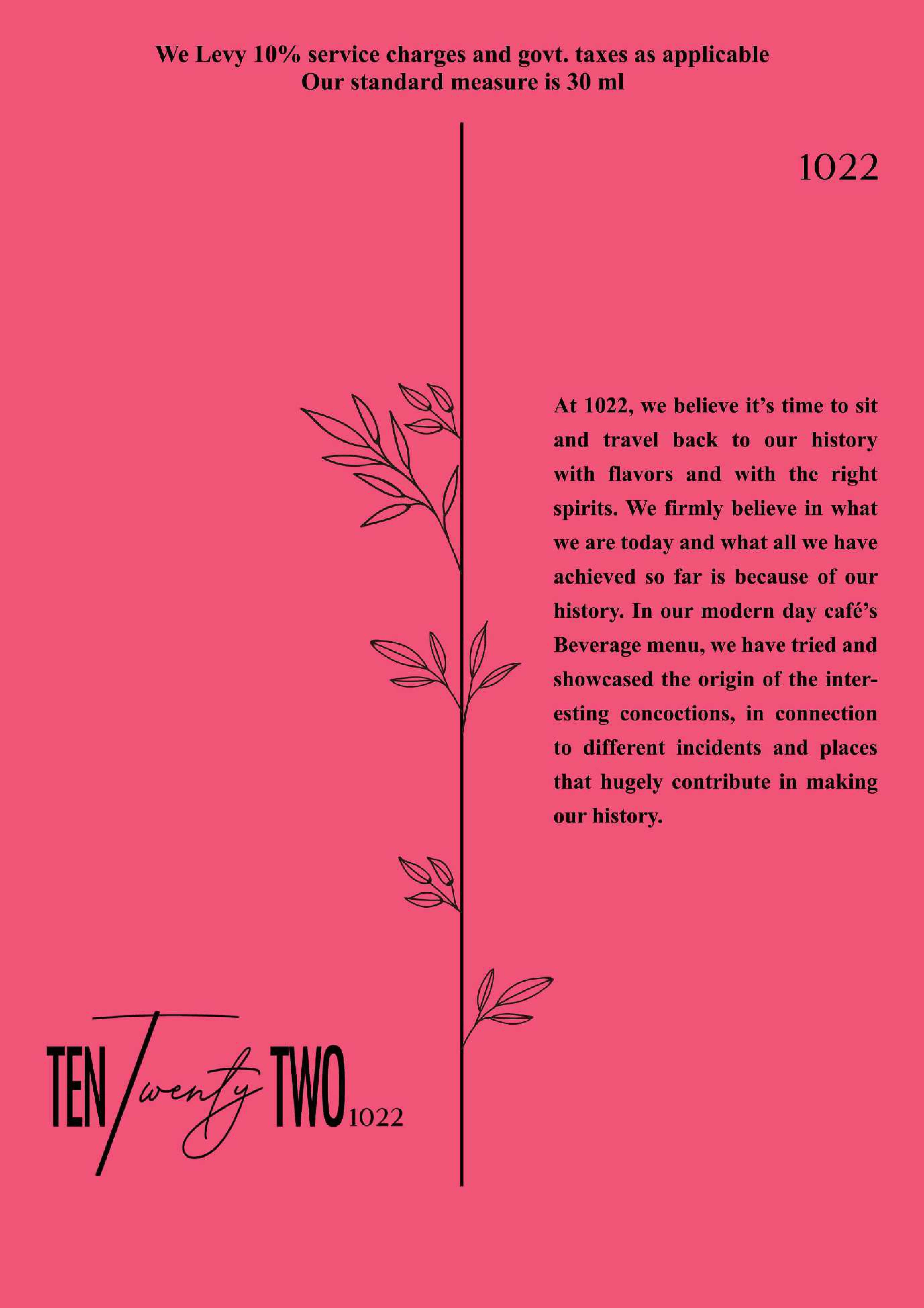 Menu of Ten Twenty Two - 1022, Aurobindo Marg, South Delhi