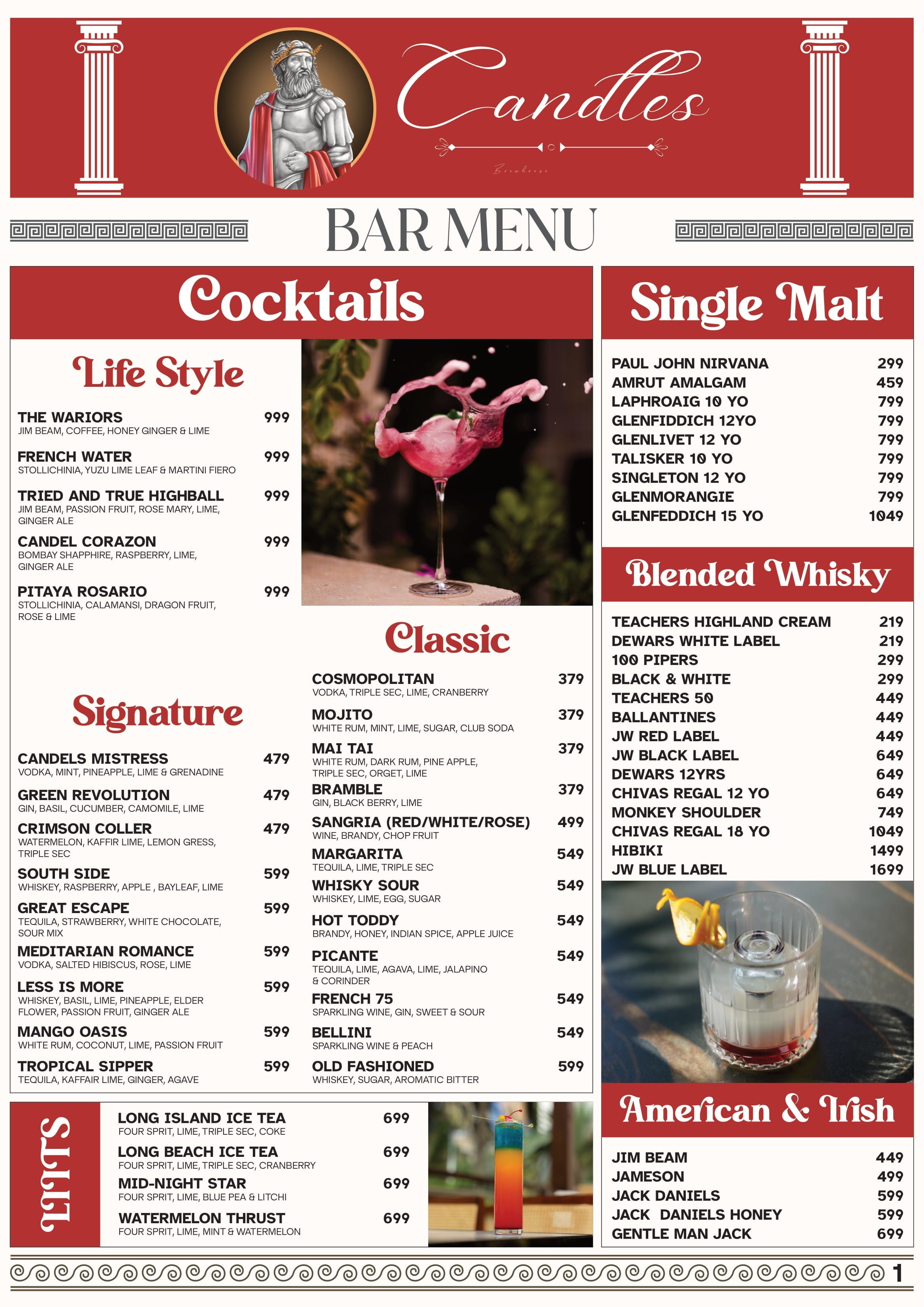 Menu of Candles Brewhouse, Hebbal, North Bengaluru