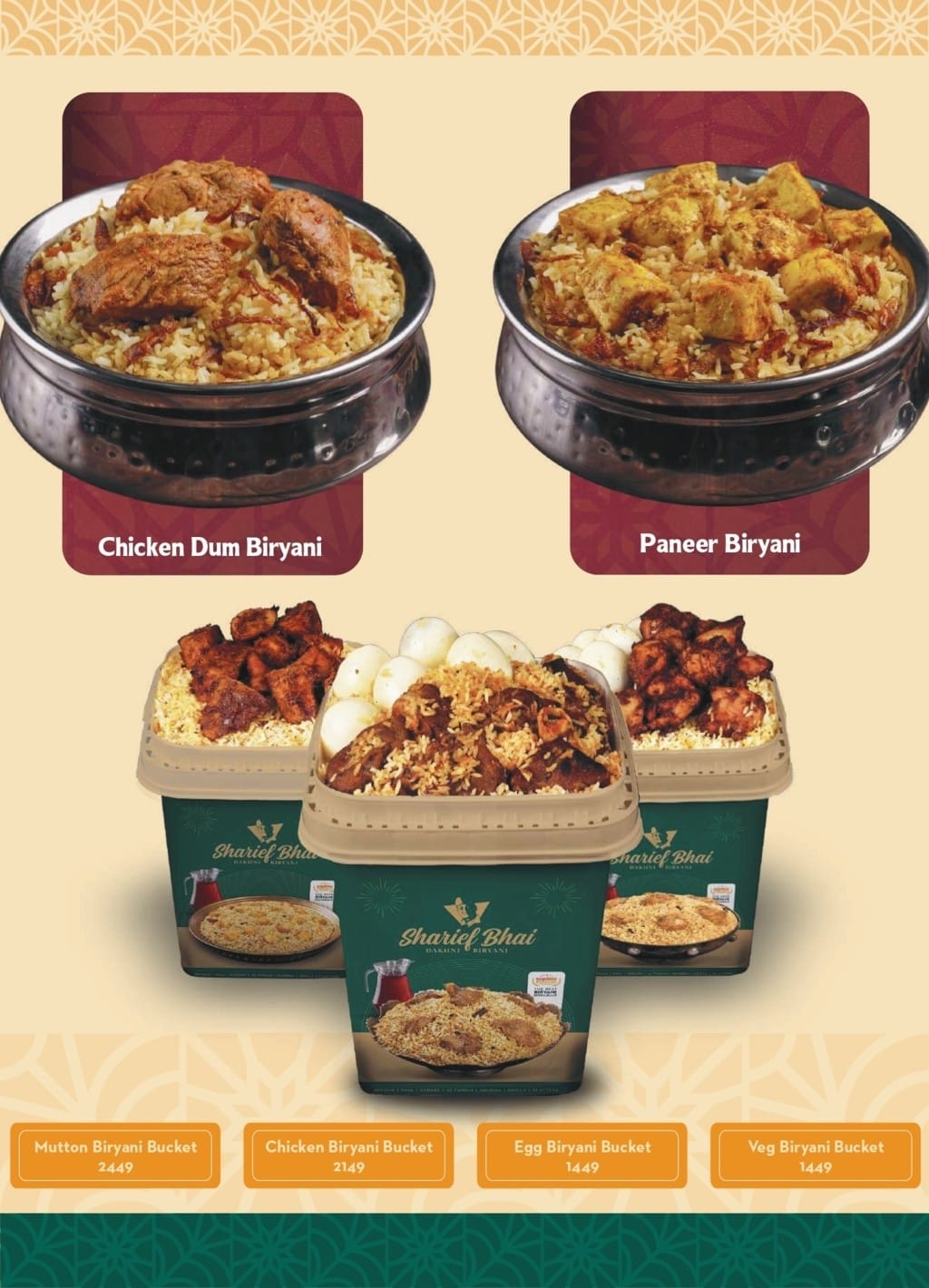 Menu of Sharief Bhai Biryani, Whitefield, East Bengaluru