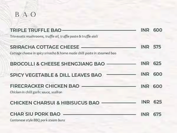 Menu of Kyma, Bandra Kurla Complex (BKC), Western Suburbs