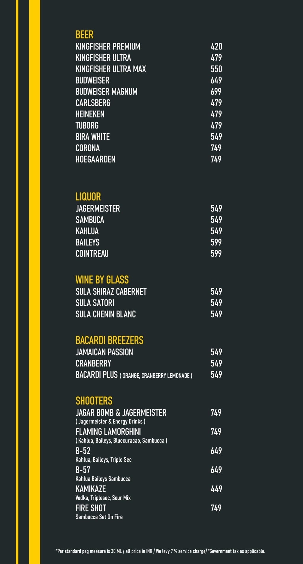 Menu of Mikachi Club, Kharadi, Pune