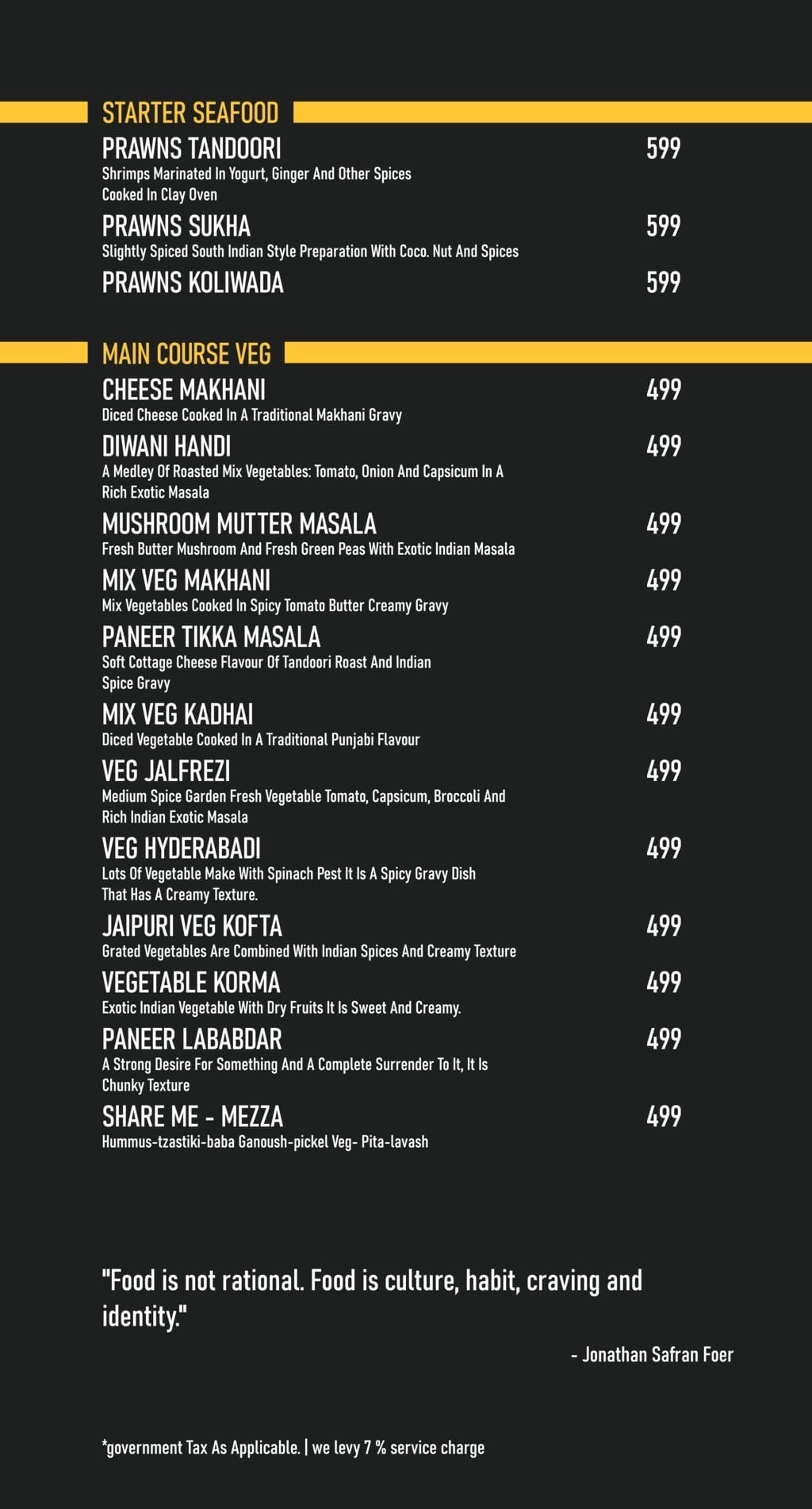 Menu of Mikachi Club, Kharadi, Pune