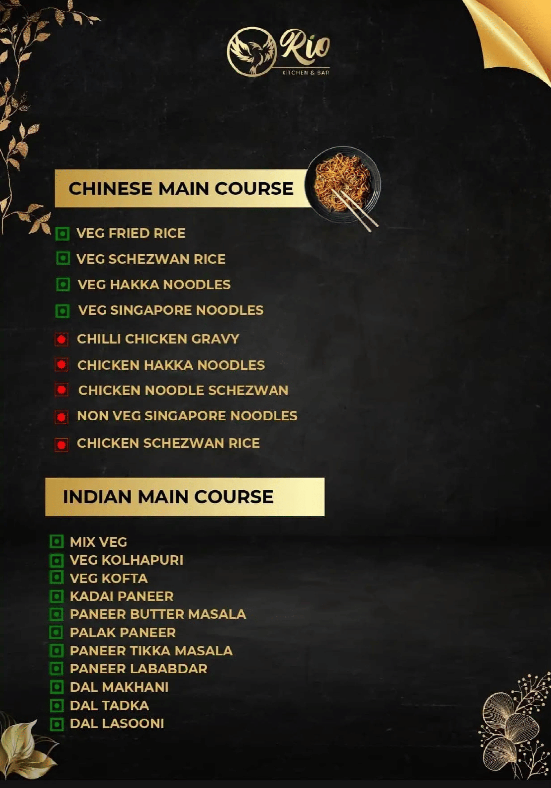 Menu of Rio Kitchen & Bar, Hinjawadi, Pune