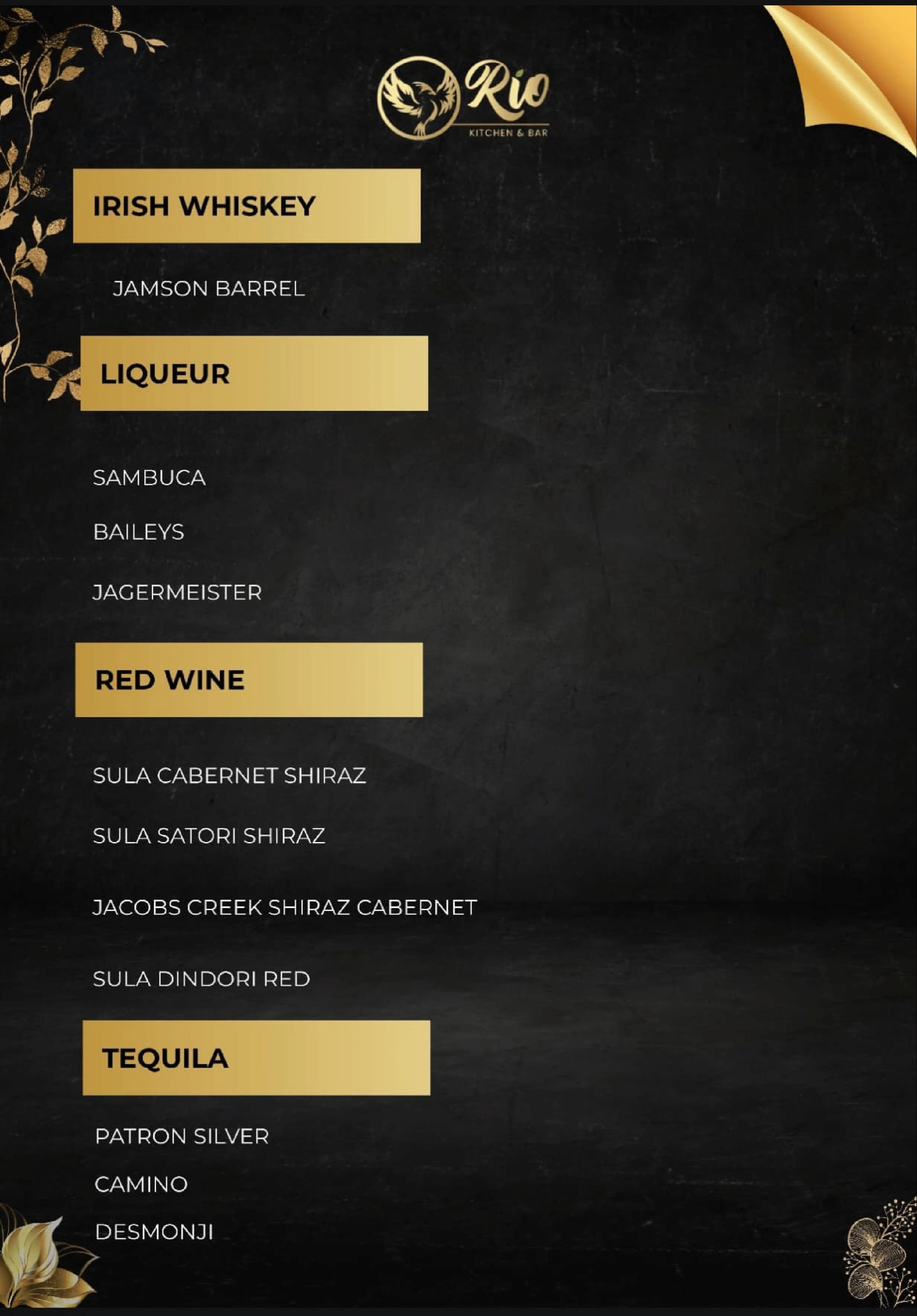 Menu of Rio Kitchen & Bar, Hinjawadi, Pune
