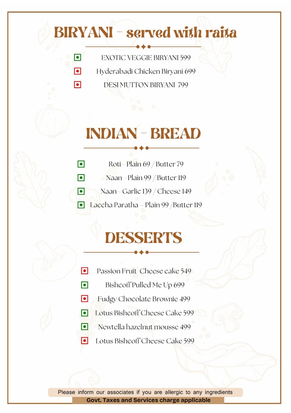 Menu of Yuhi, Powai, Central Mumbai