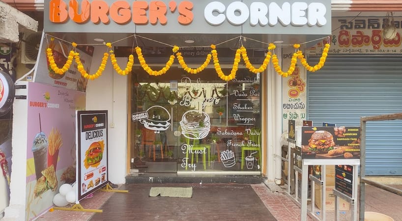Menu of Burger's Corner, Gurunanak Colony, Vijayawada