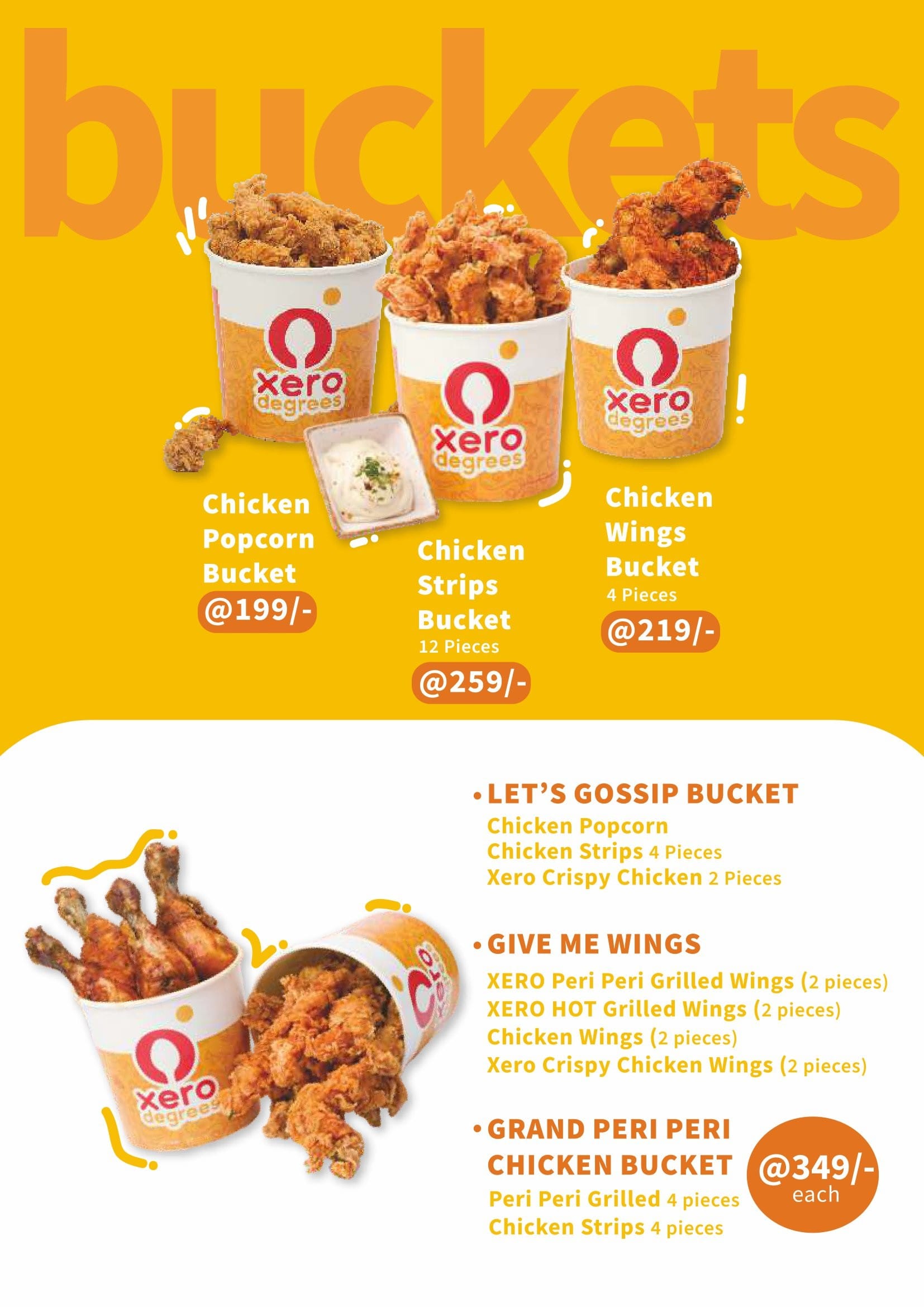 Menu of Xero Degrees, New BEL Road, North Bengaluru