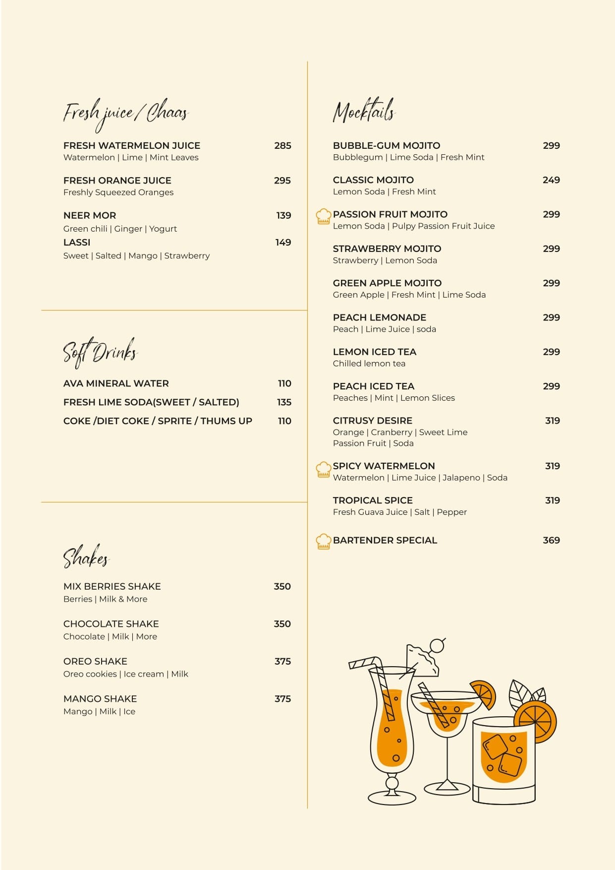 Menu of Picaso The Master Chef, Old Padra Road, Vadodara