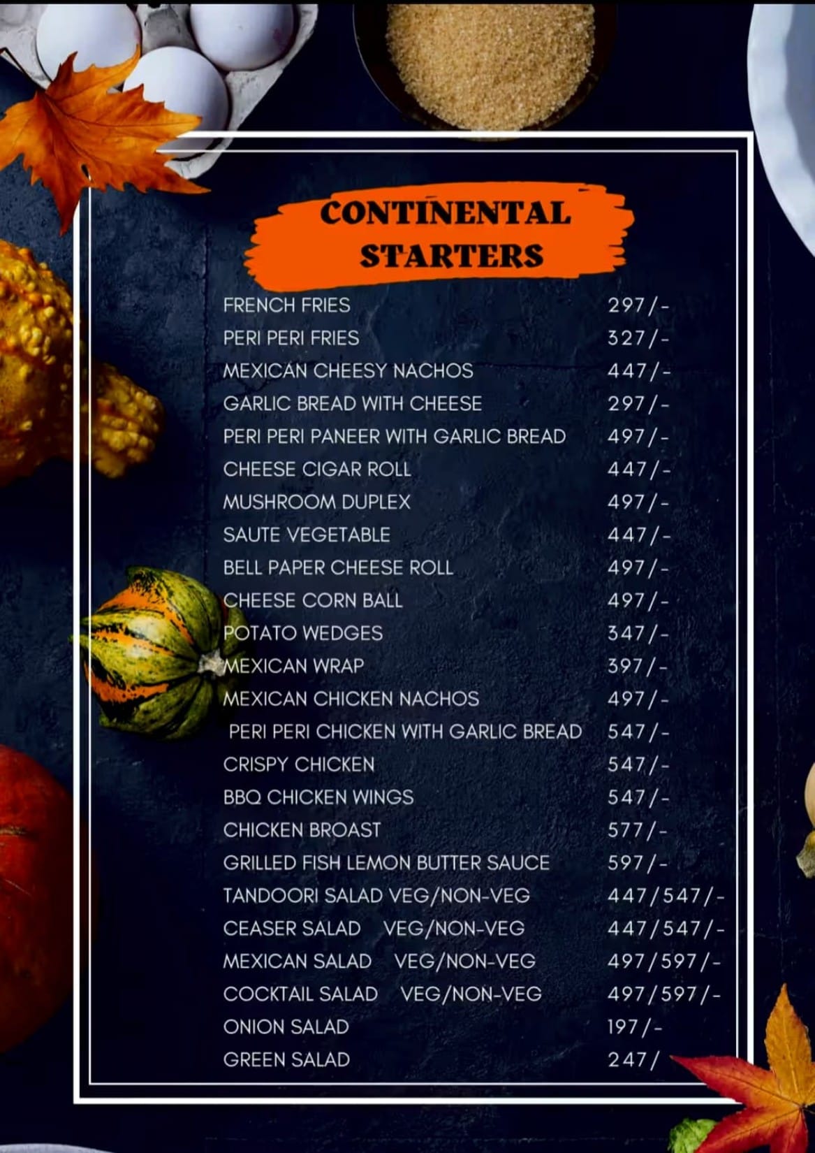 Menu of Club Ebowla BYOB, Sector 30, Gurgaon