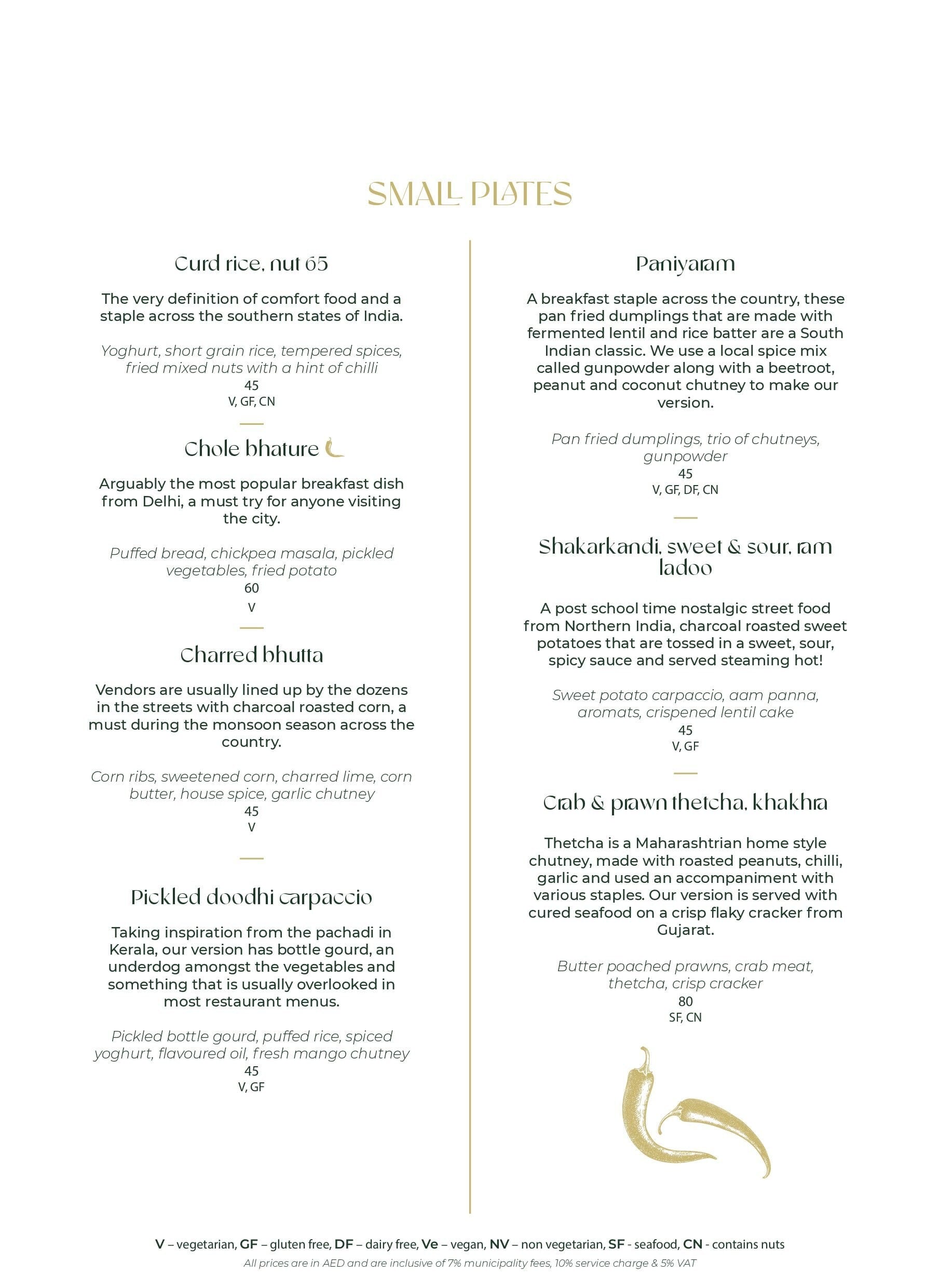 Menu of Atrangi By Ritu Dalmia, Al Qasr, Madinat Jumeirah
