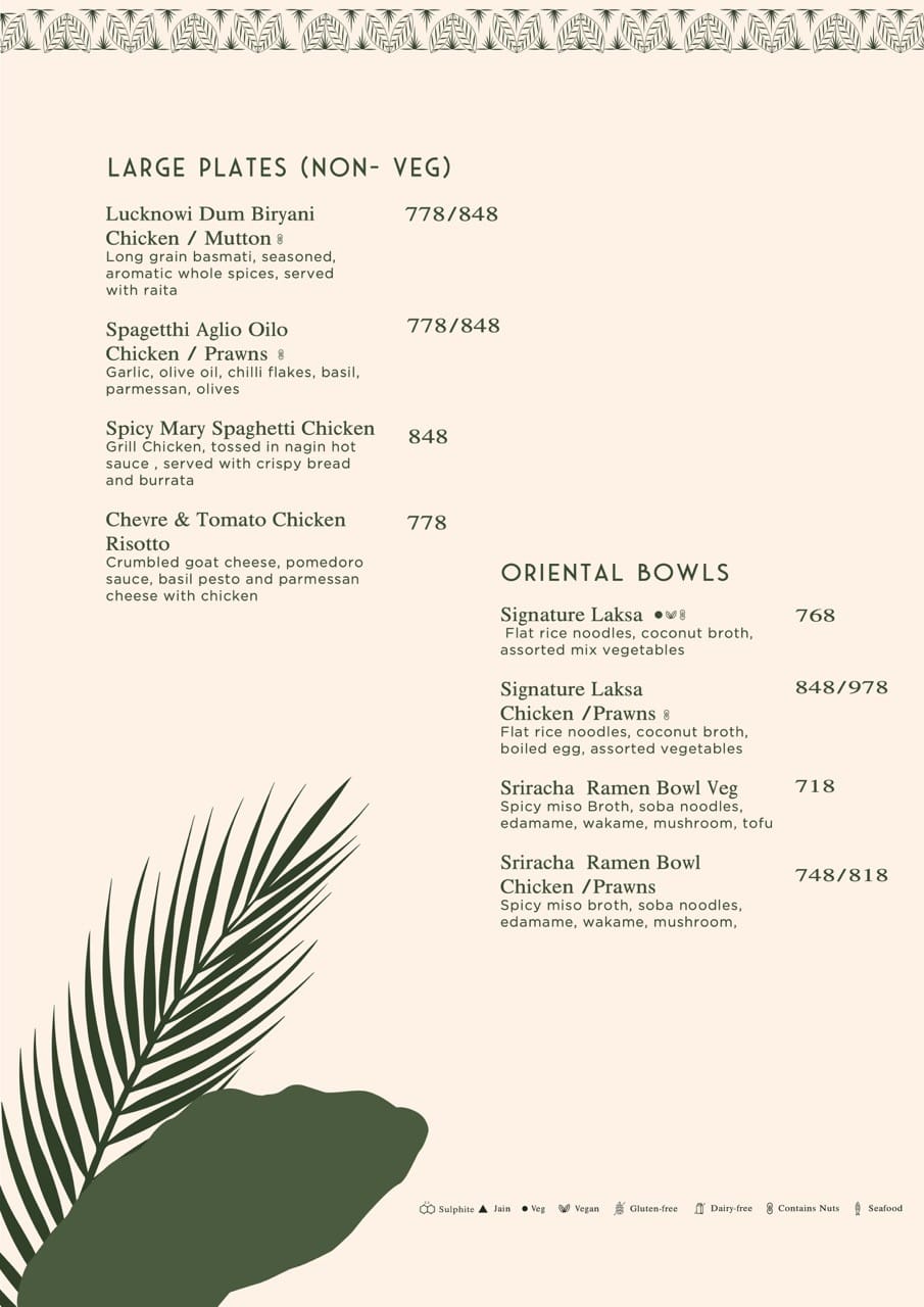 Menu of One8 Commune, Juhu, Western Suburbs