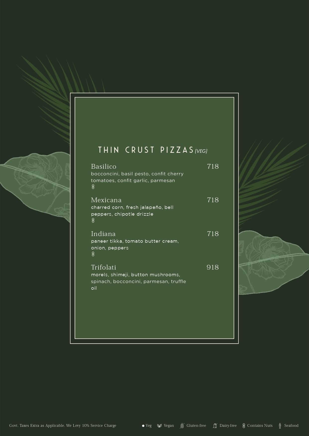 Menu of one8 Commune, Juhu, Western Suburbs