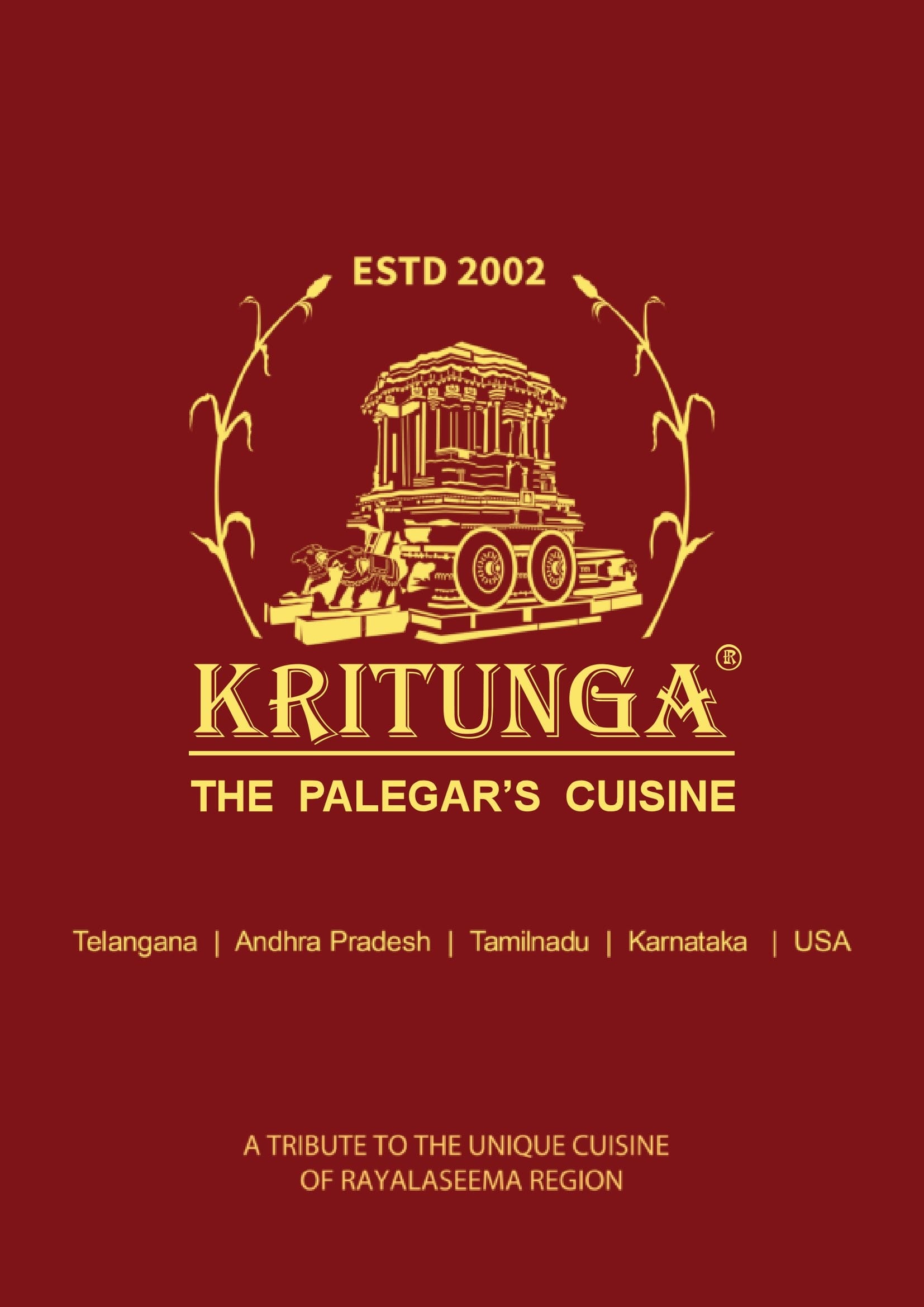 Menu of Kritunga Restaurant, Whitefield, East Bengaluru