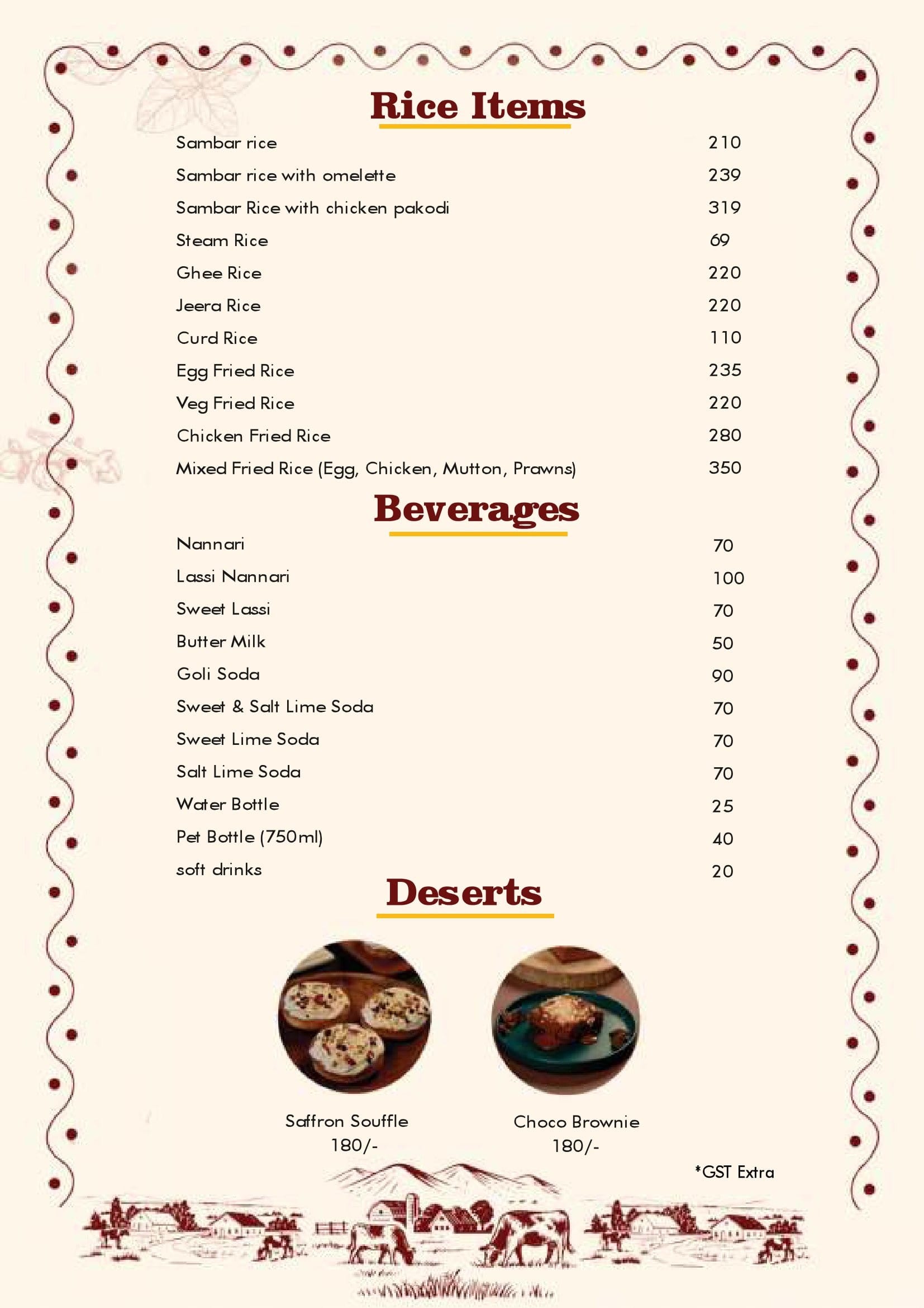 Menu of Kritunga Restaurant, Whitefield, East Bengaluru