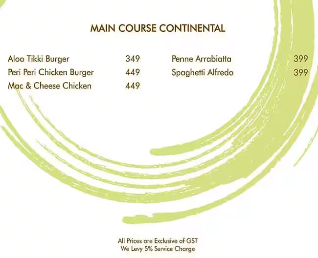 Menu of Zest, Southern Star, Bengaluru