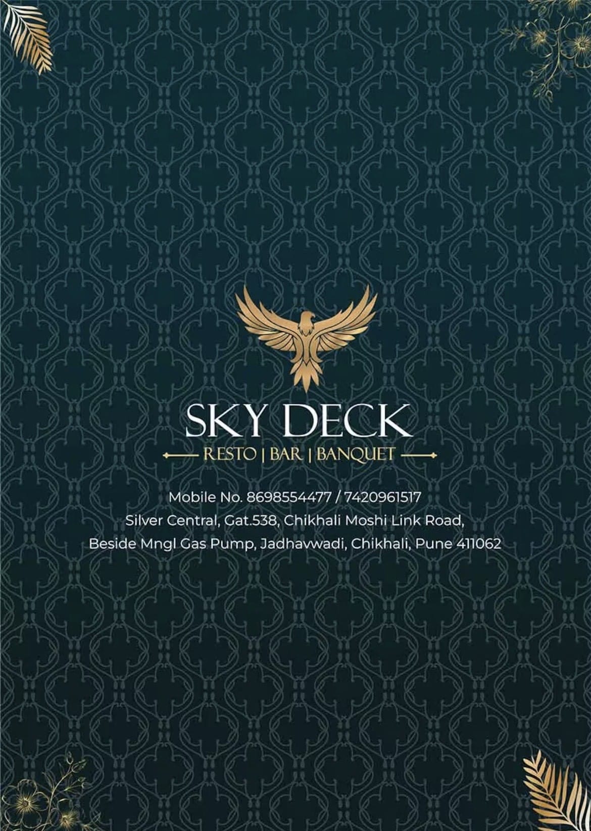 Menu of Sky Deck, Pimpri-Chinchwad, Pune