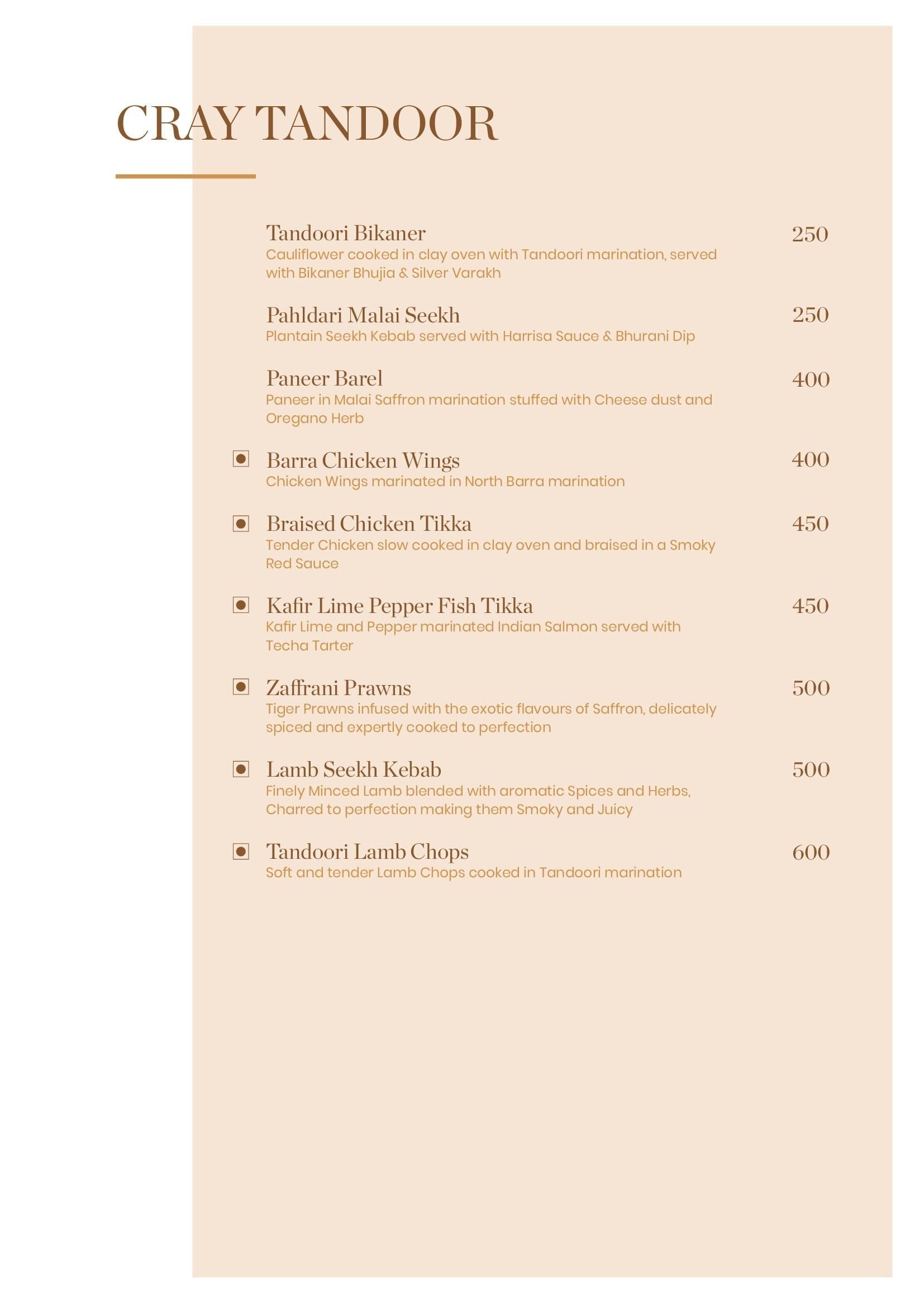 Menu of Cray Craft, Andheri East, Western Suburbs