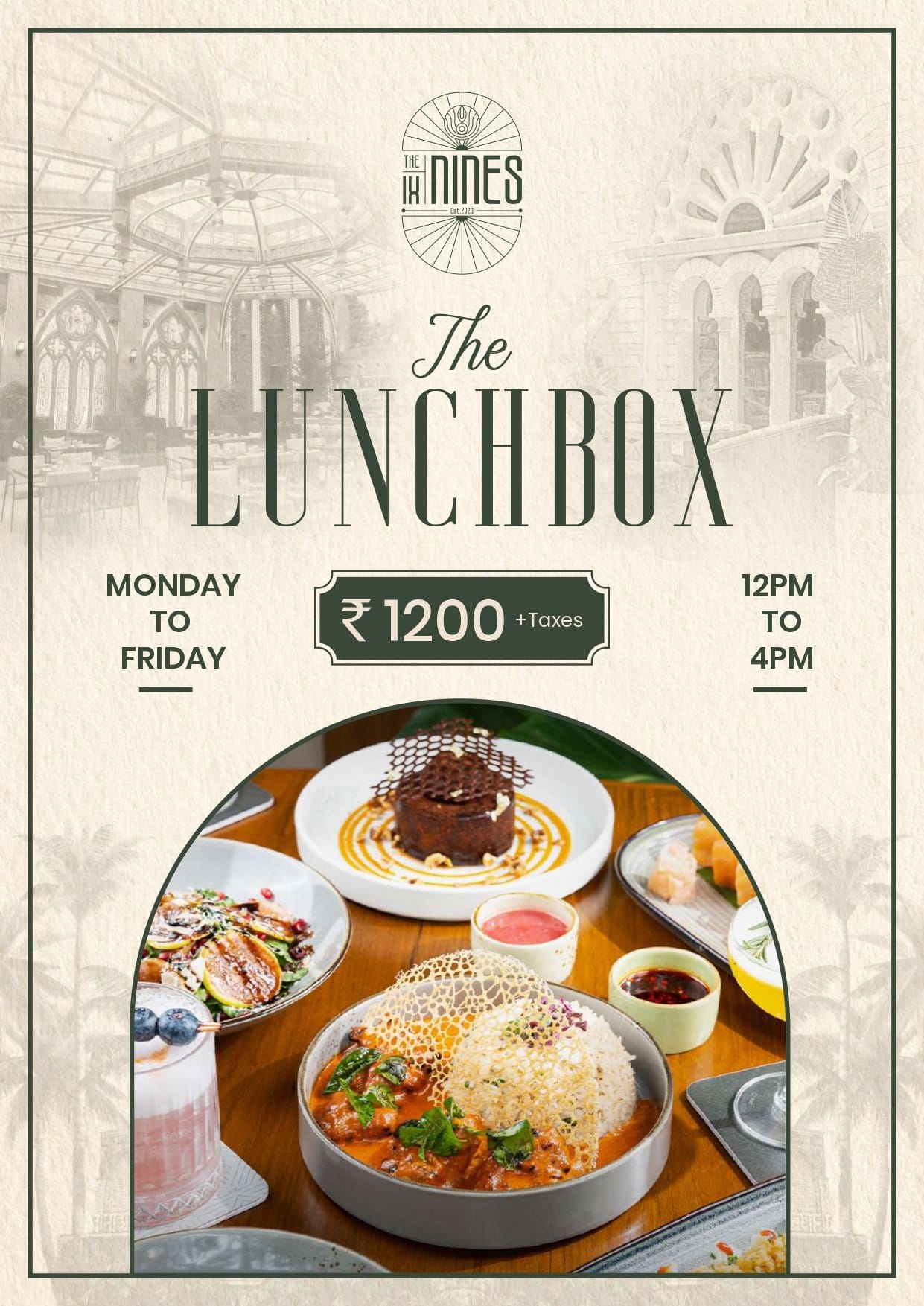 Menu of The Nines, Juhu, Western Suburbs