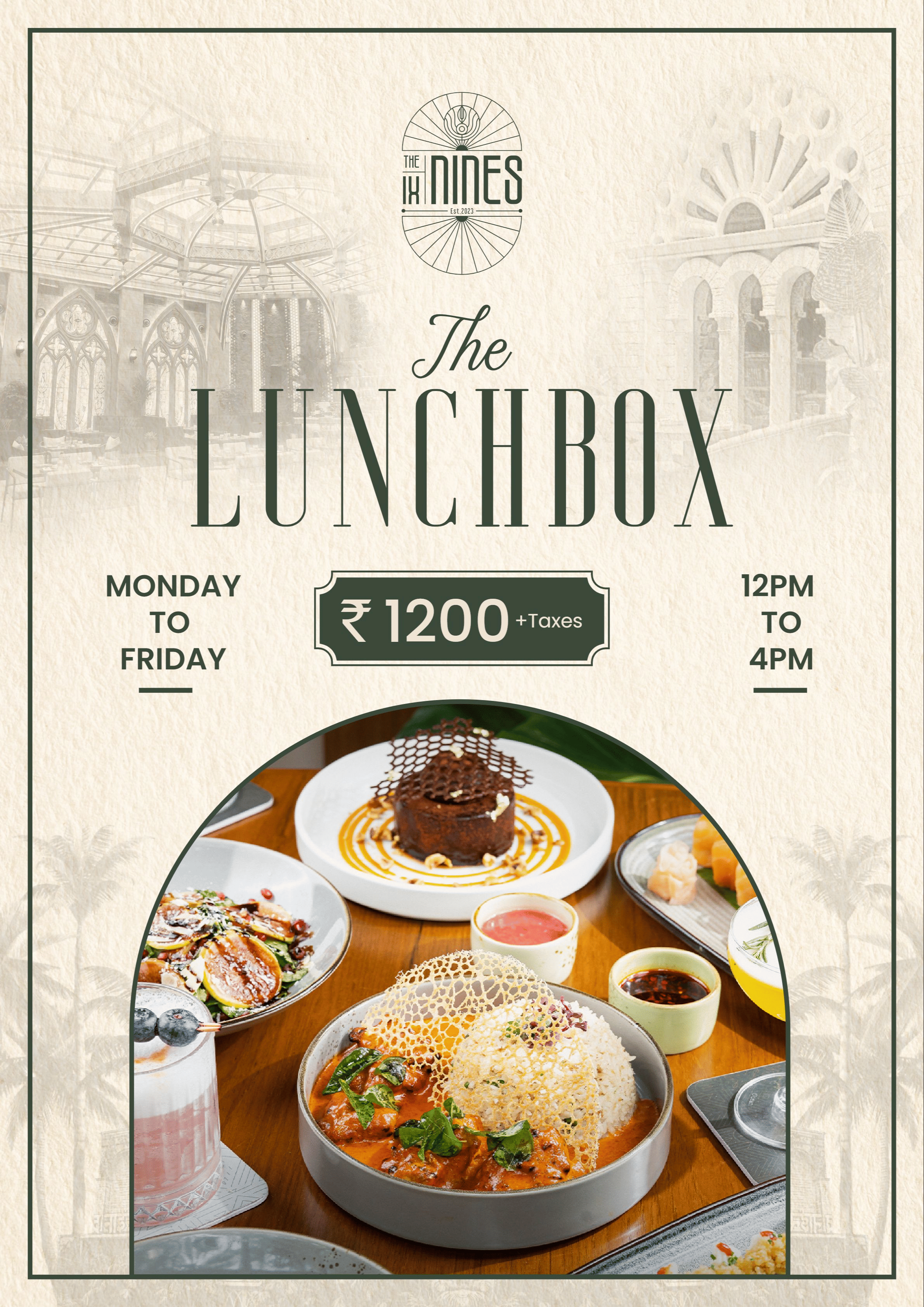 Menu of The Nines, Juhu, Western Suburbs
