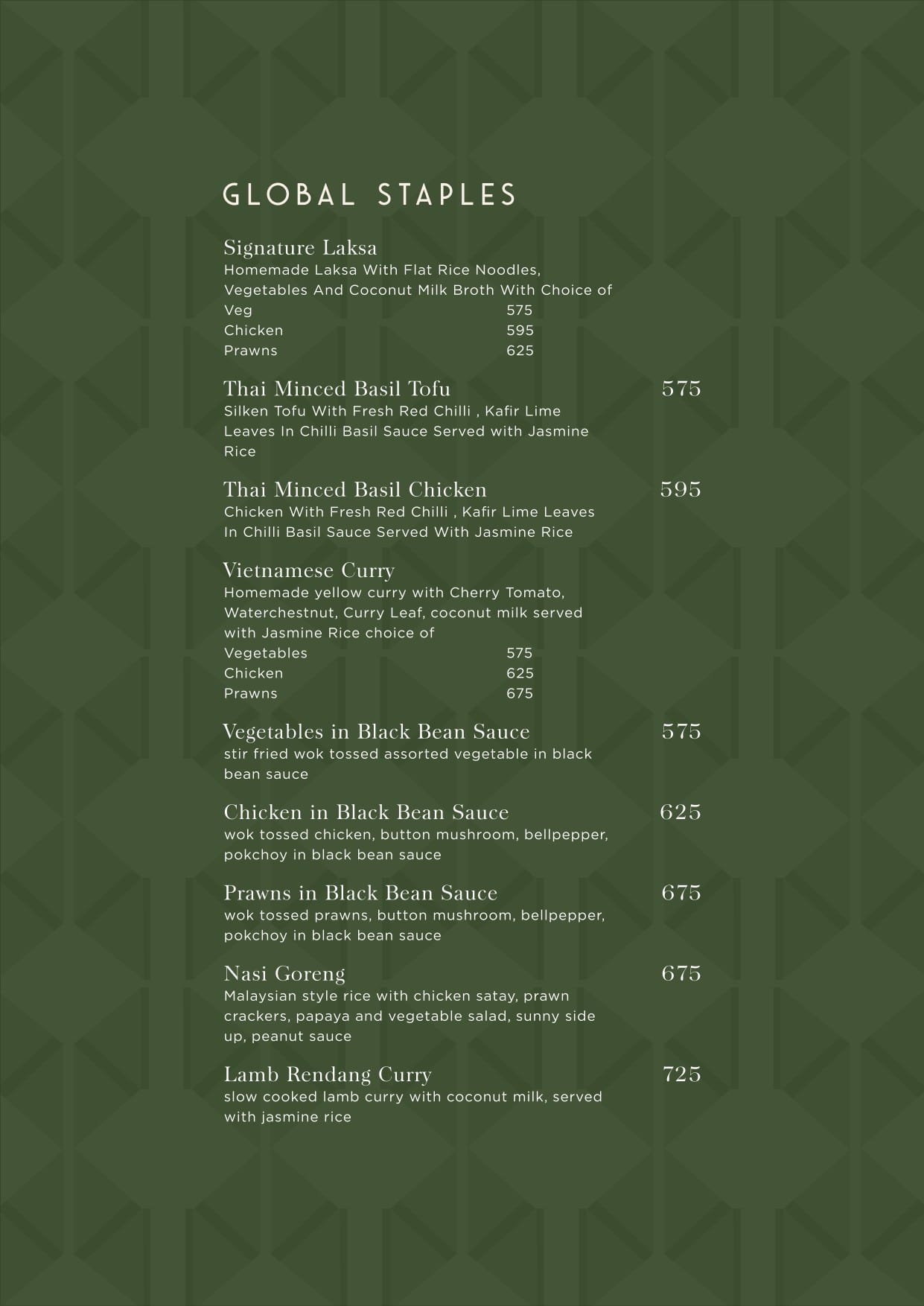 Menu of one8 Commune, MG Road, Central Bengaluru