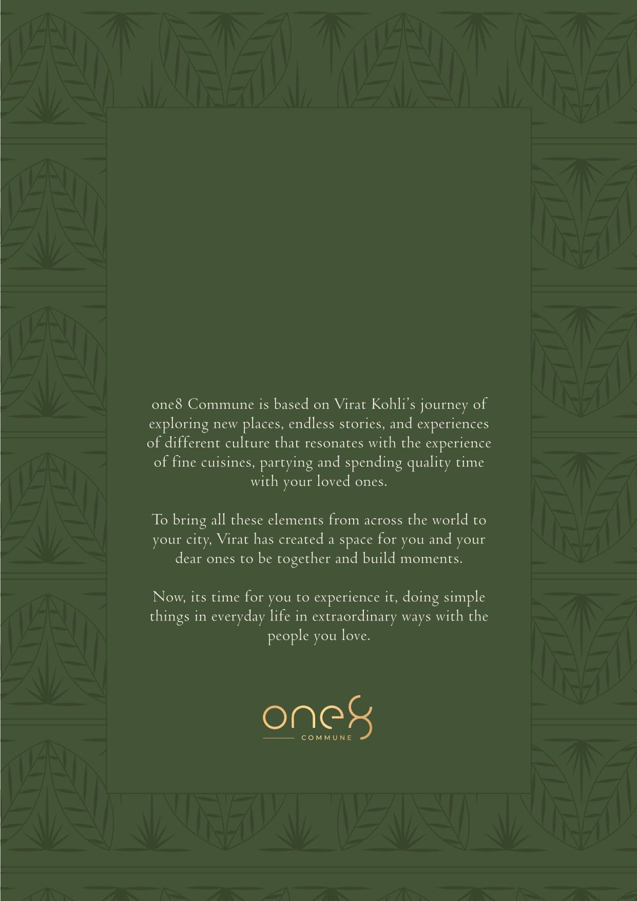 Menu of one8 Commune, MG Road, Central Bengaluru