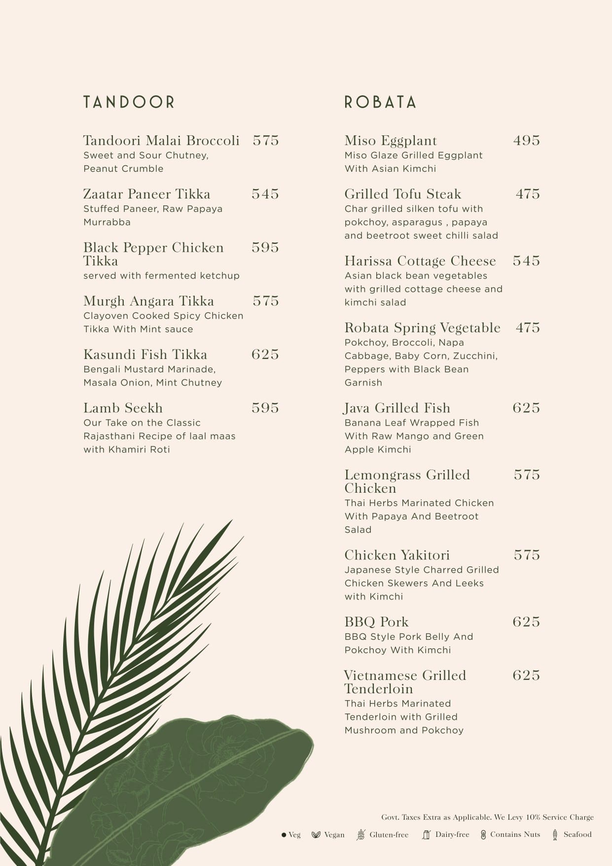 Menu of one8 Commune, MG Road, Central Bengaluru