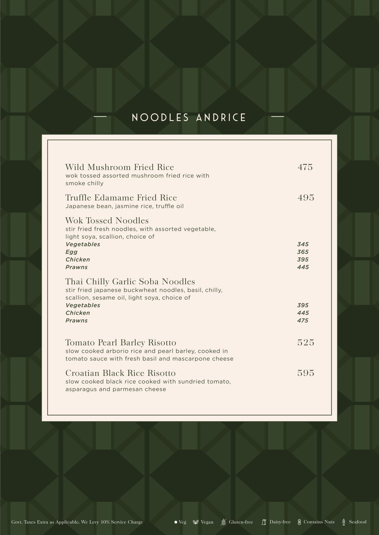 Menu of one8 Commune, MG Road, Central Bengaluru