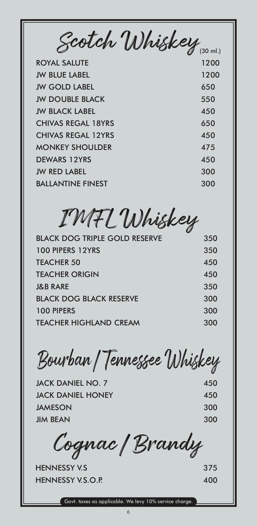 Menu of ilios, Rajouri Garden, West Delhi