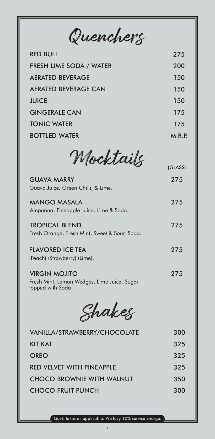Menu of ilios, Rajouri Garden, West Delhi