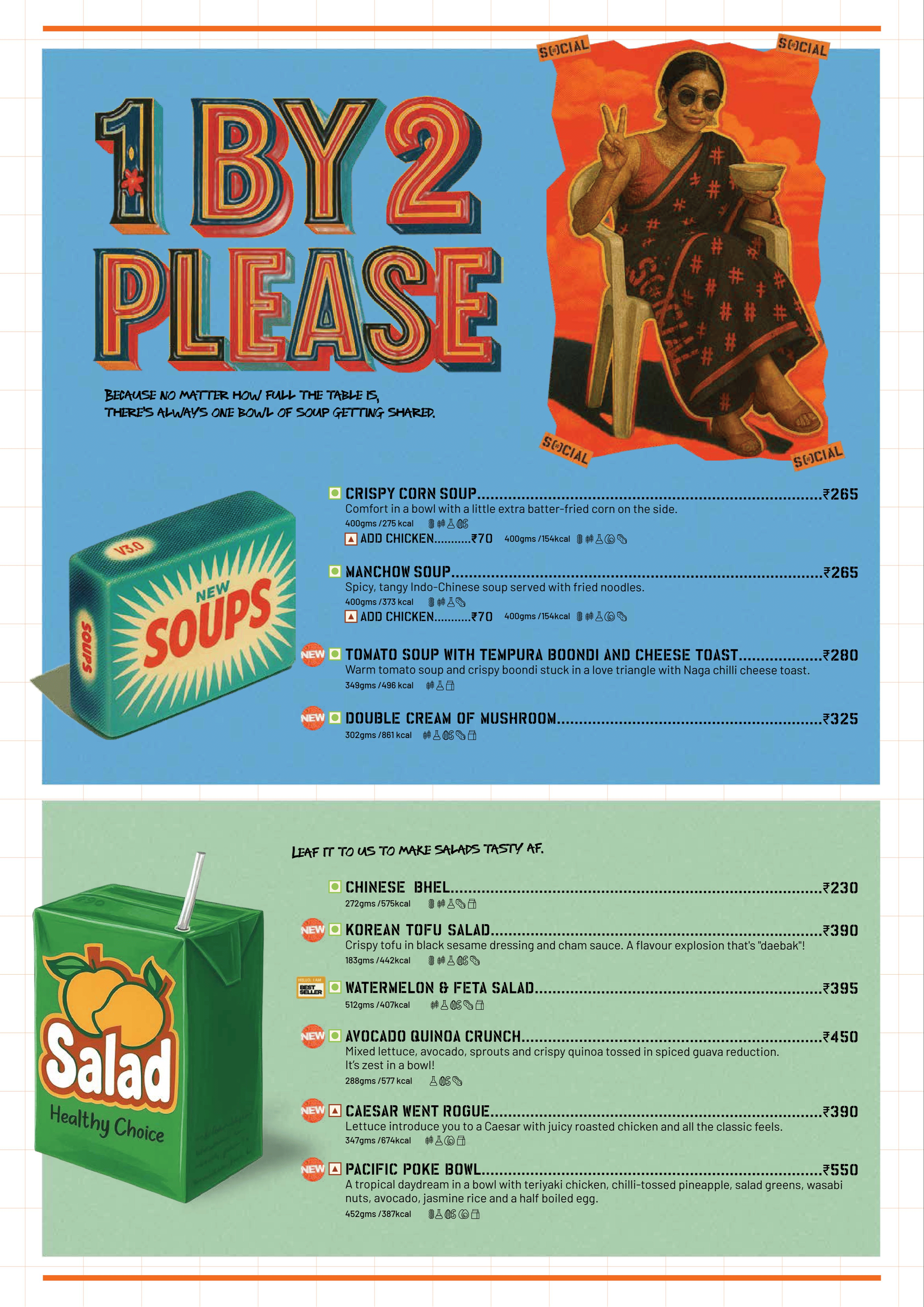 Menu of Mindspace Social, Hitech City, Hyderabad