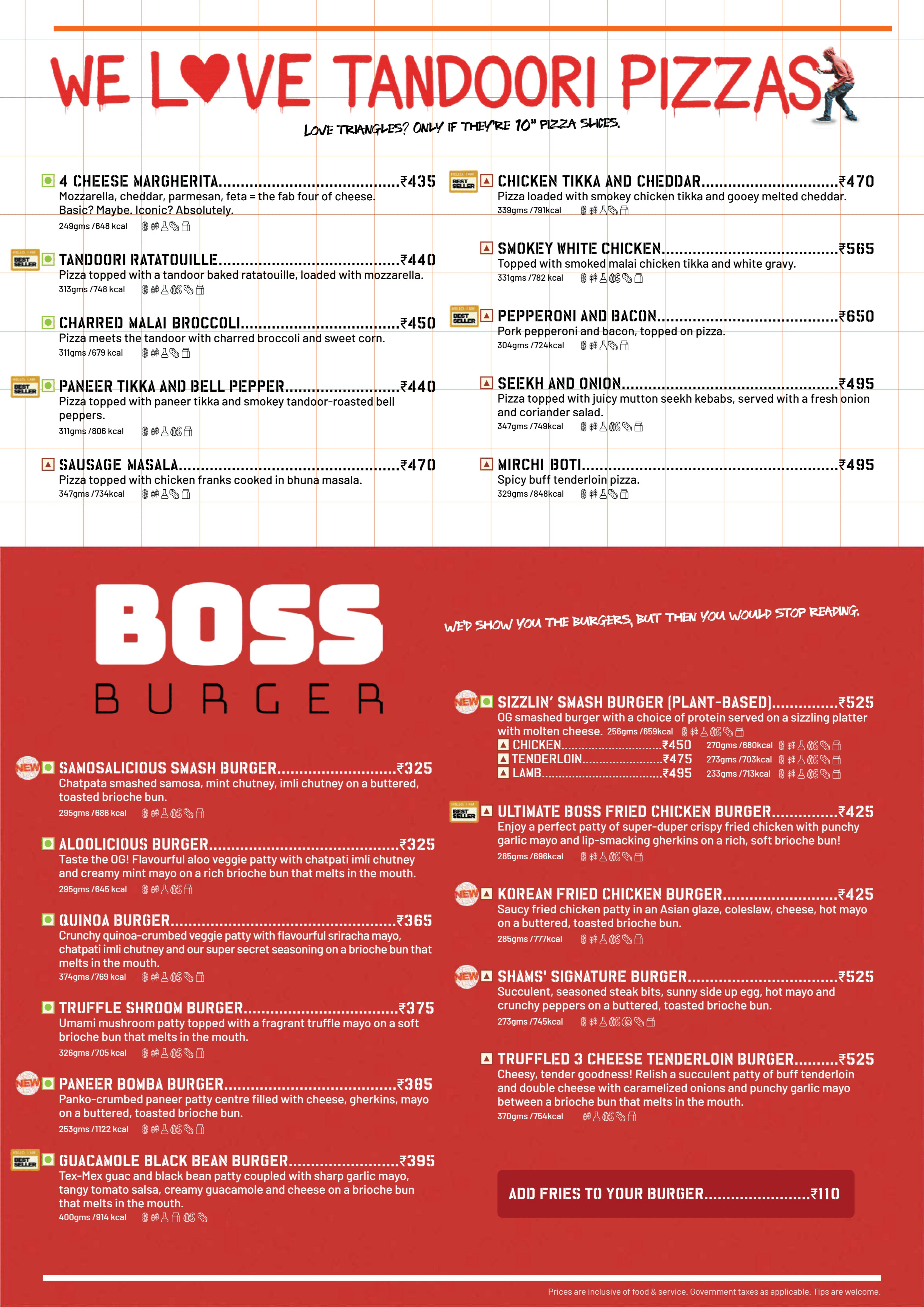 Menu of Mindspace Social, Hitech City, Hyderabad