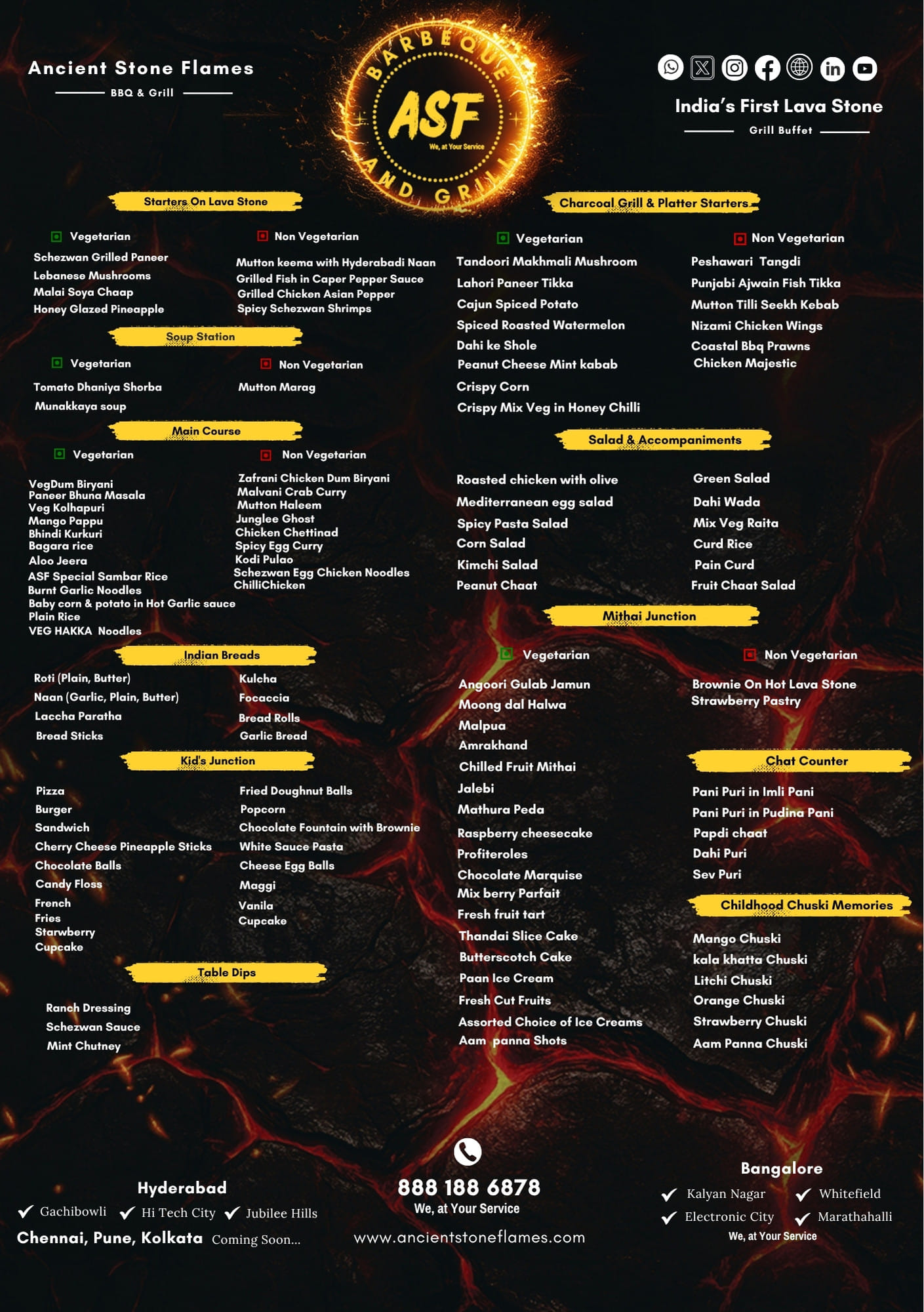 Menu of ASF - Ancient Stone Flames BBQ & Grill, Hitech City, Hyderabad