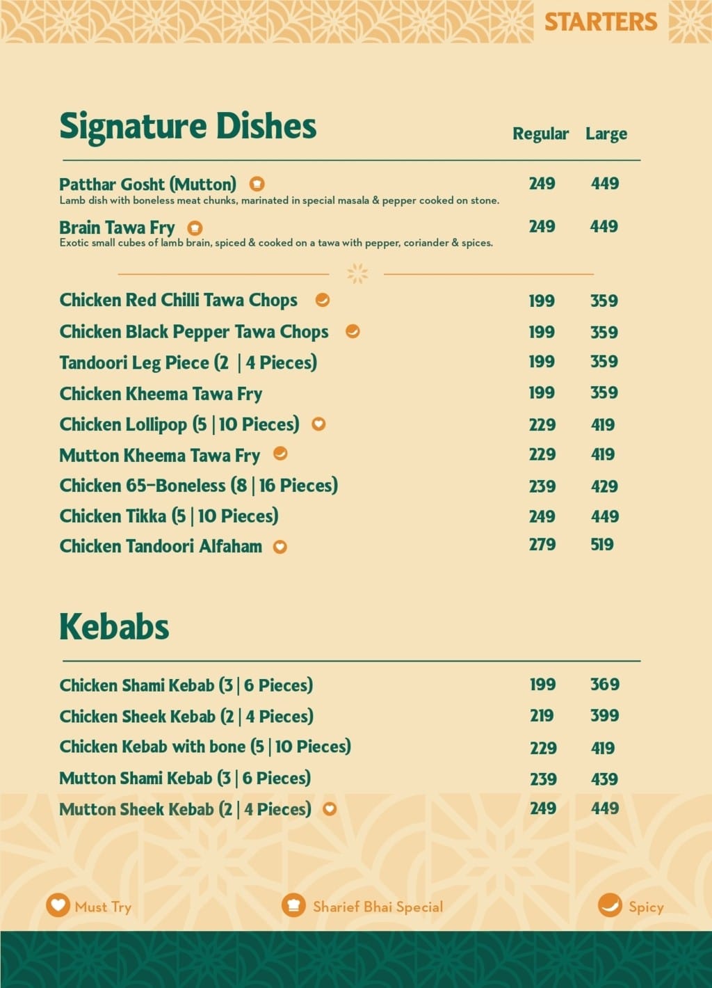 Menu of Sharief Bhai Biryani, Sarjapur Road, South Bengaluru