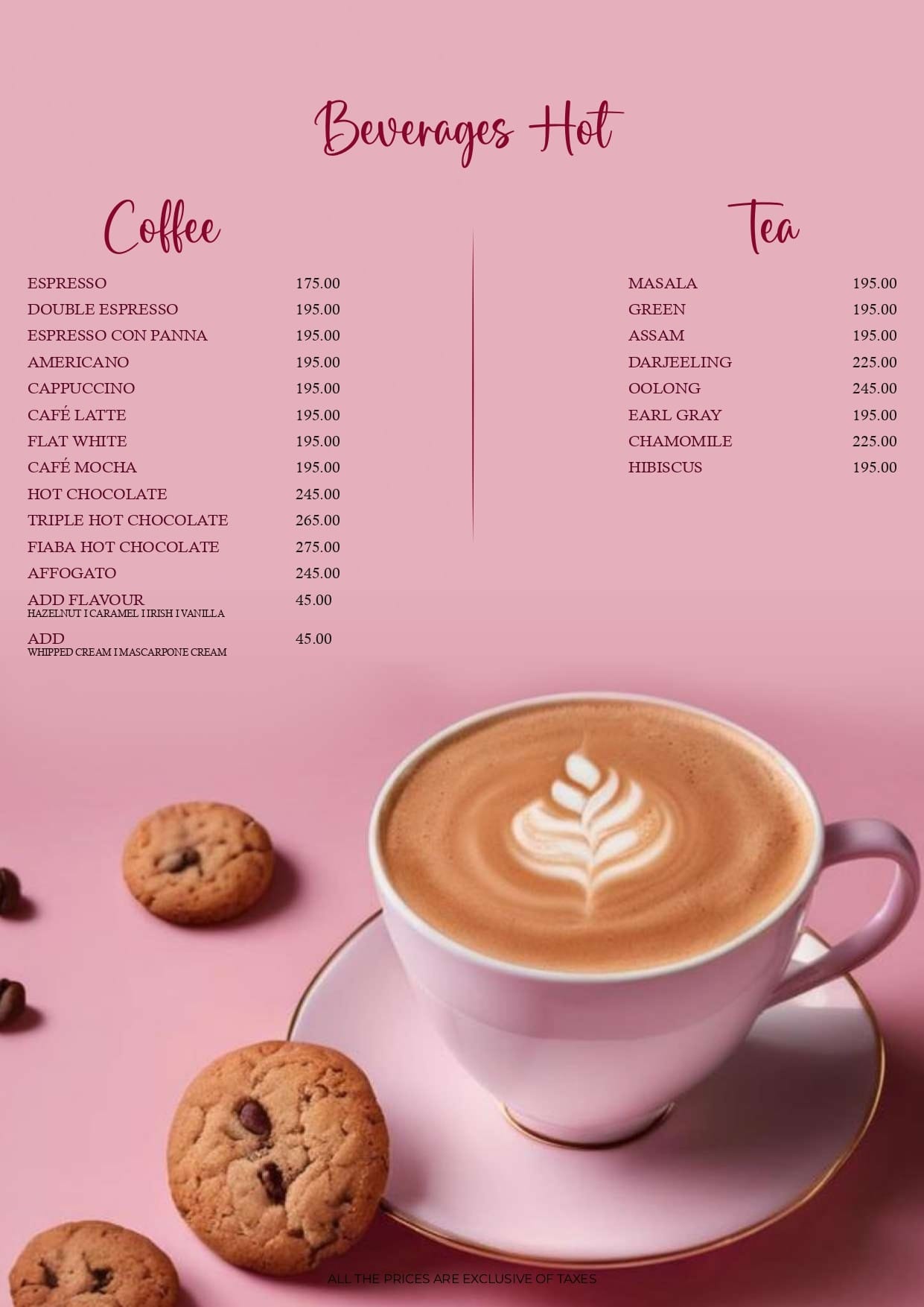 Menu of Fiaba, Sector 116, Noida