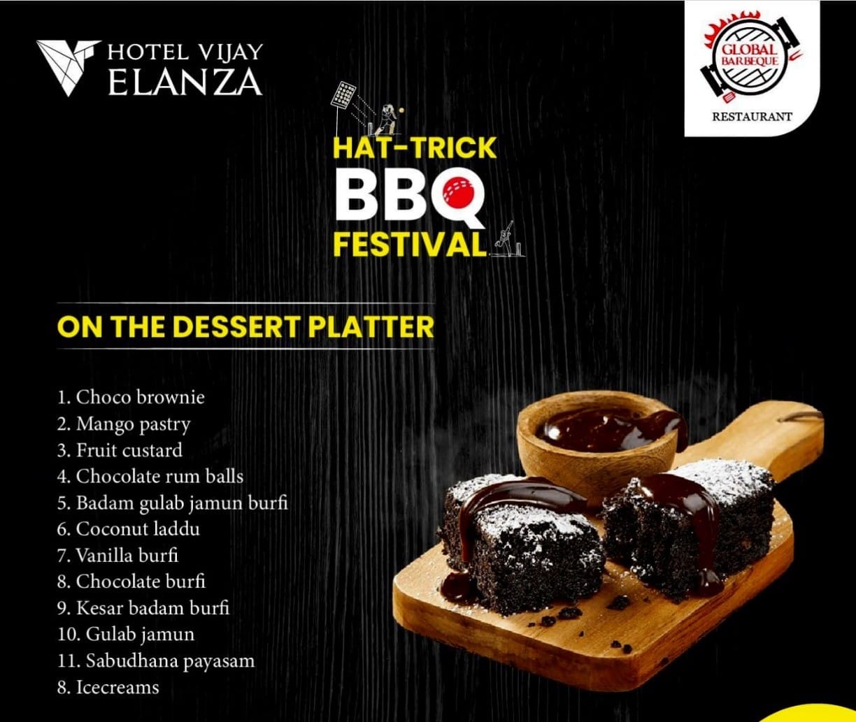 Menu of Global Barbeque, Hotel Vijay Elanza, Coimbatore