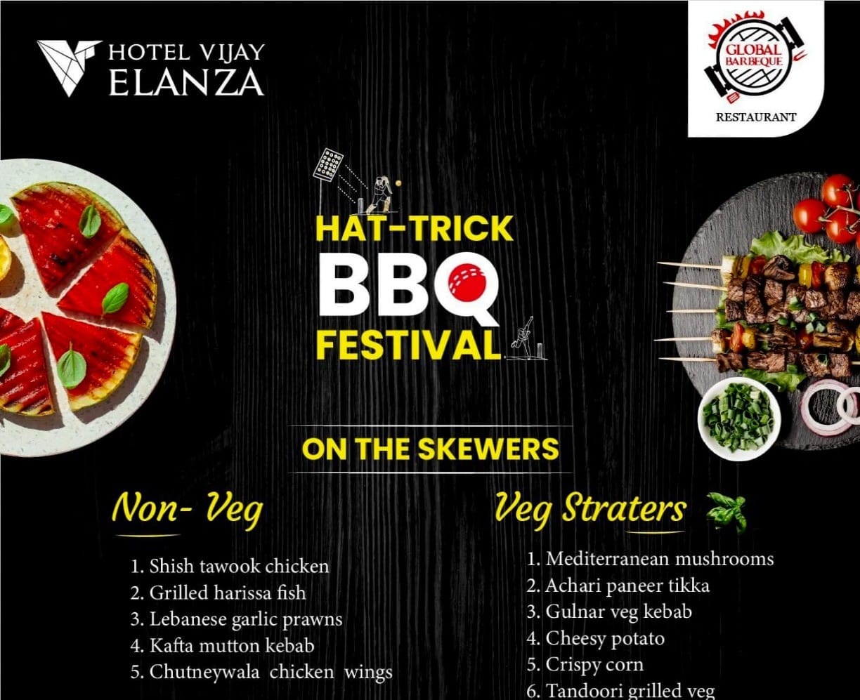 Menu of Global Barbeque, Hotel Vijay Elanza, Coimbatore