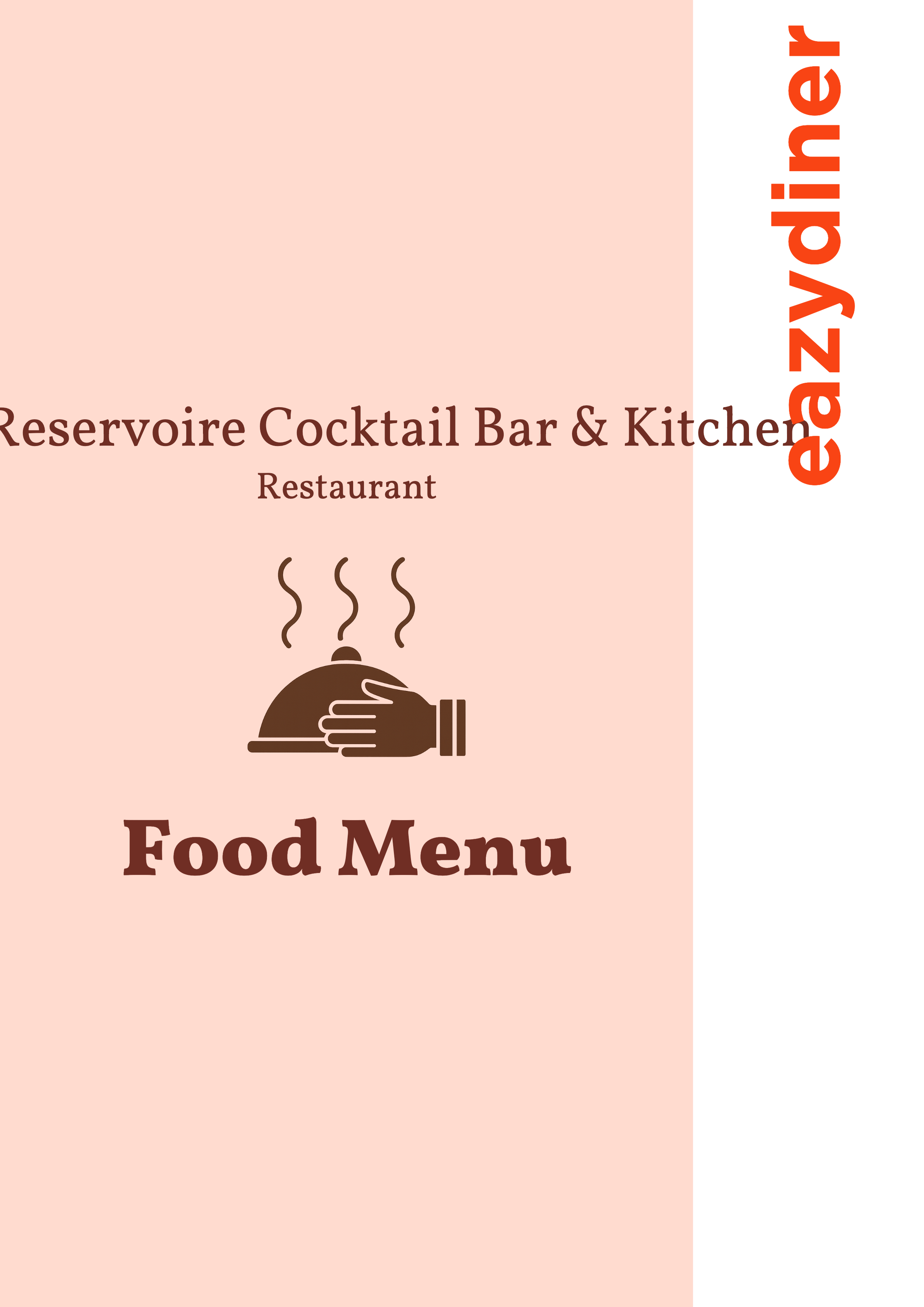 Menu of The Reservoire Cocktail Bar & Kitchen, 12th main, East Bengaluru
