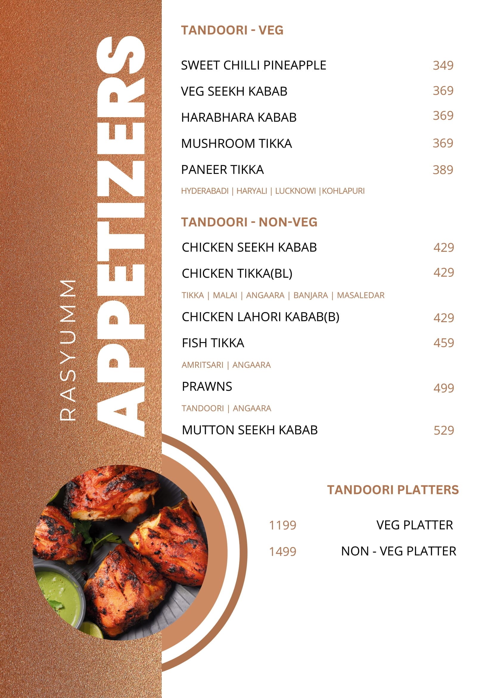 Menu of Rasyumm , Gachibowli, Hyderabad