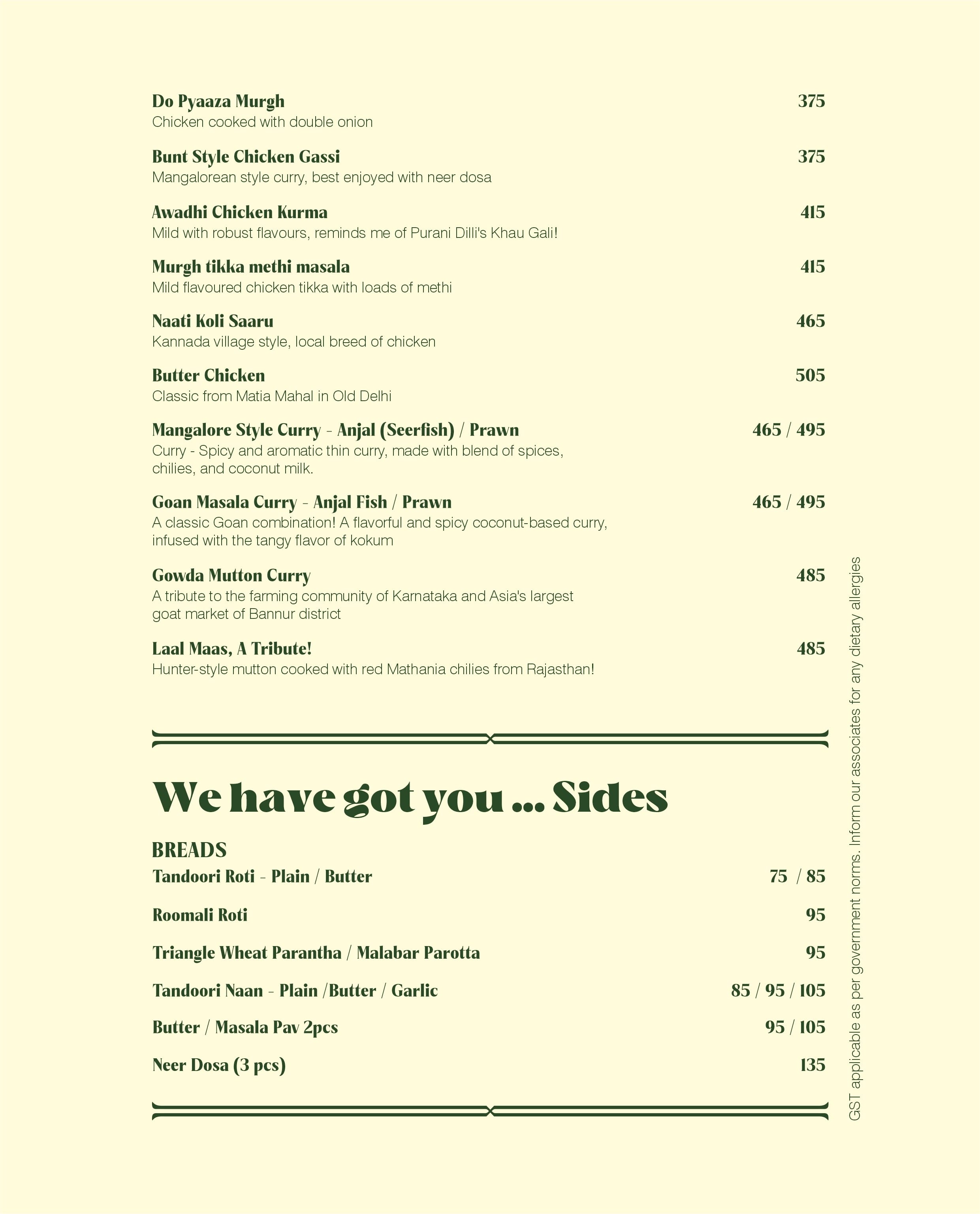 Menu of The Palms Brew & Kitchen, JP Nagar, South Bengaluru