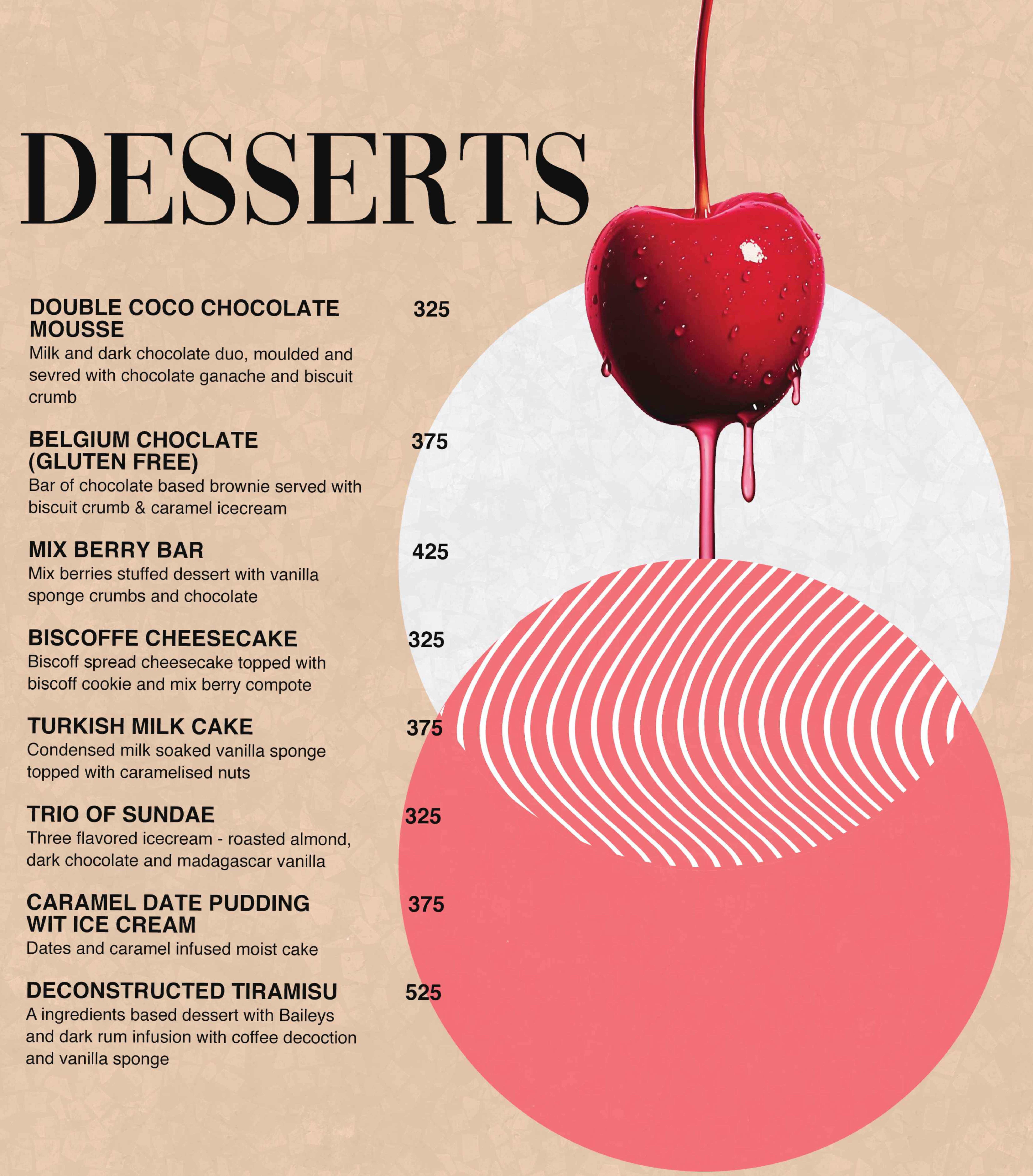 Menu of Tabula Rasa, Gachibowli, Hyderabad